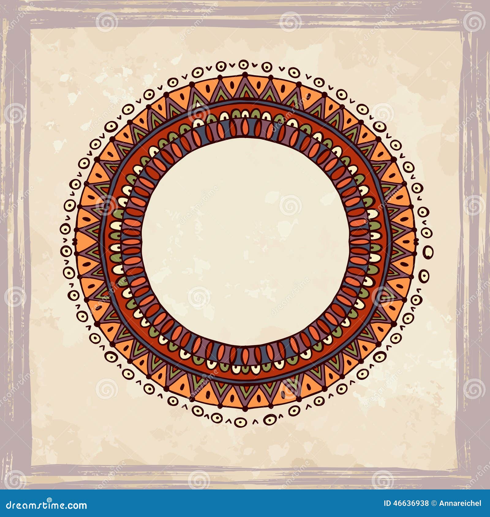 Hand Drawn Frame in African Style Stock Vector - Illustration of ...