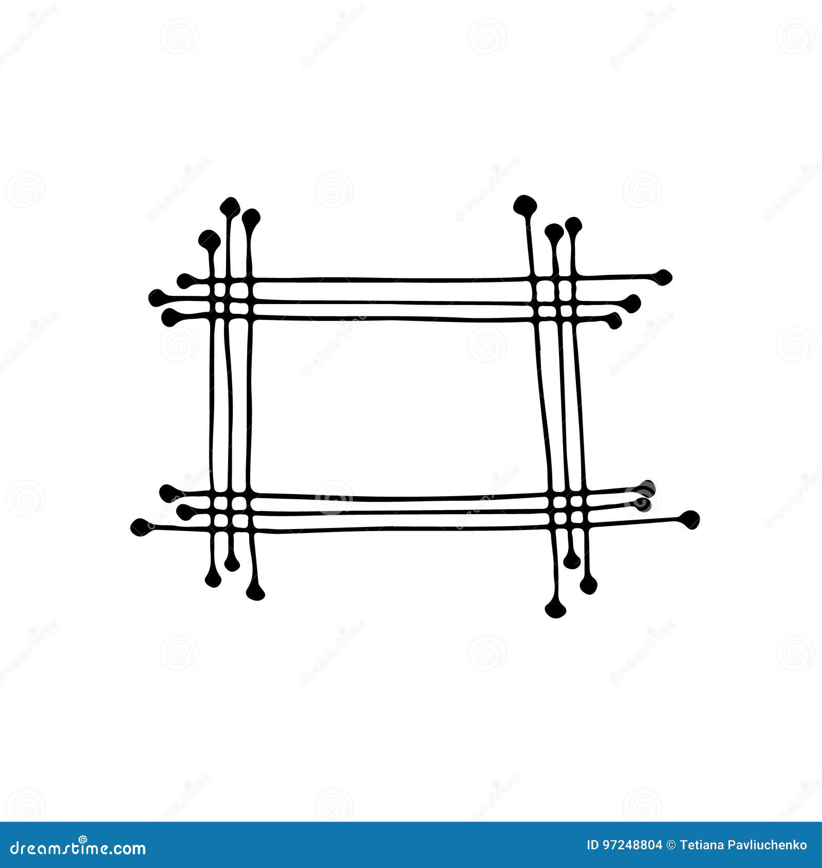 Hand Drawn Frame. Cartoon Style Stock Vector - Illustration of label ...