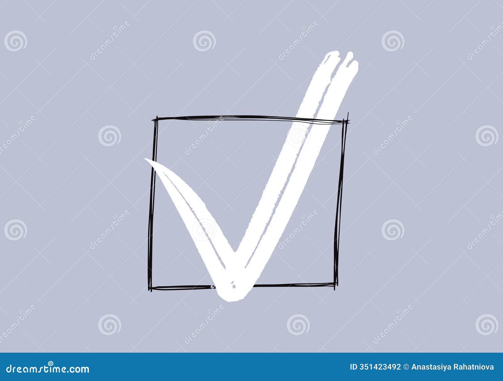 Hand Drawn Frame with a Check Mark. Vector Illustration Stock Vector ...