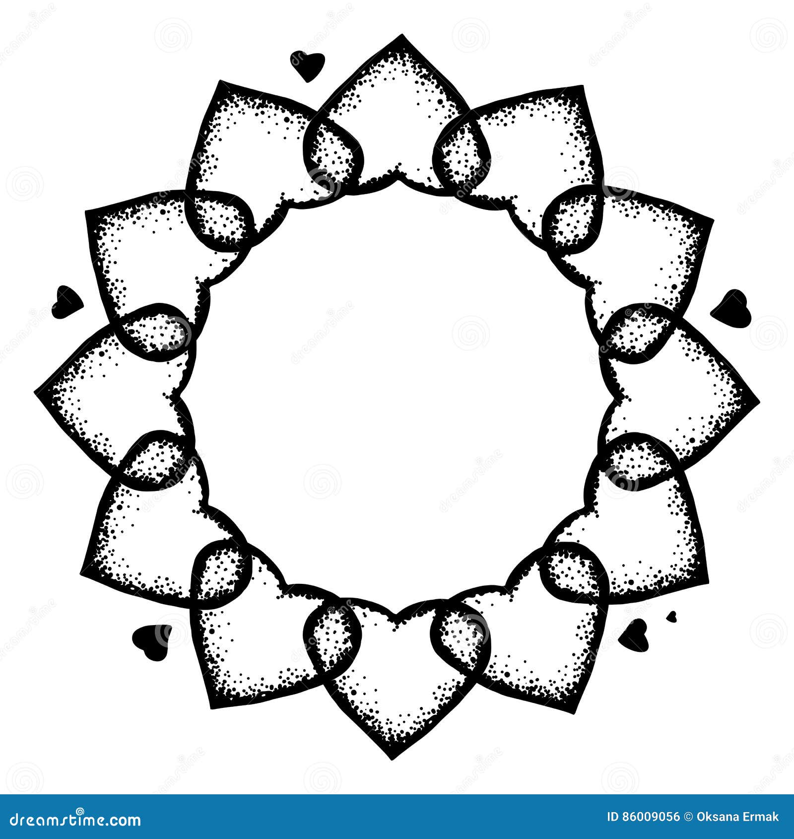 Hand Drawn Frame of Hearts stock vector. Illustration of shape - 86009056