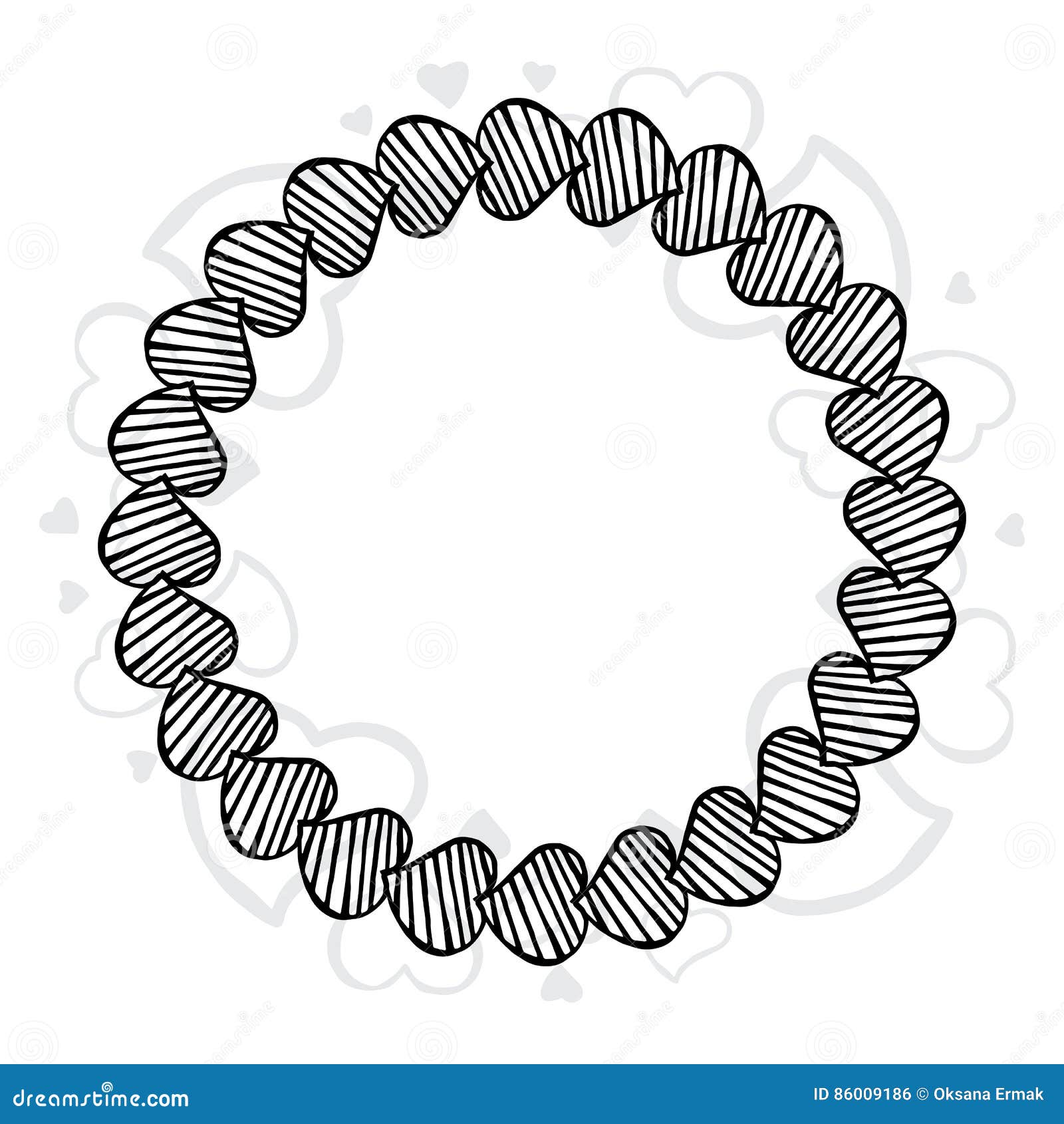Hand Drawn Frame of Hearts stock vector. Illustration of element - 86009186