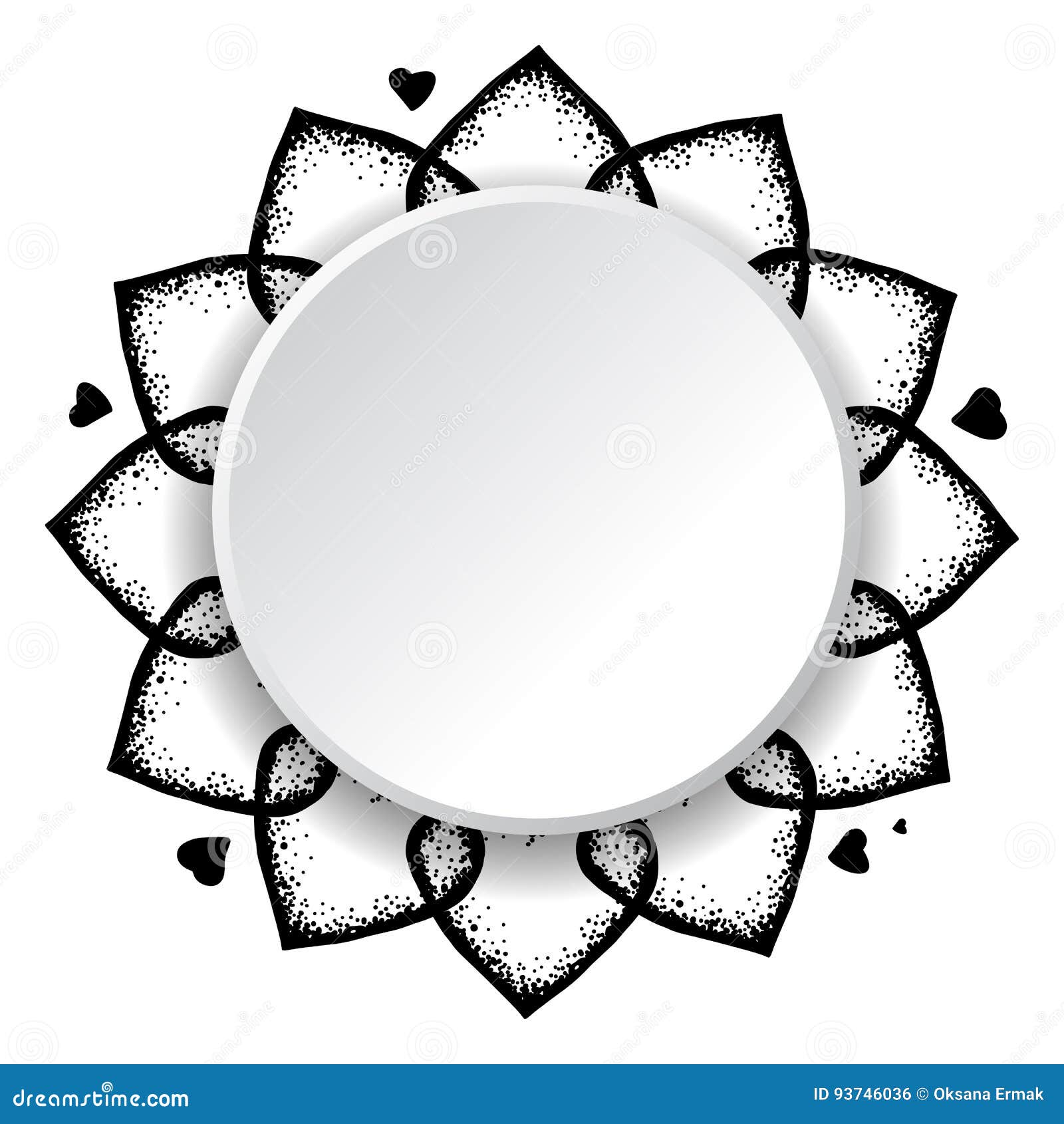 Hand Drawn Frame of Hearts stock vector. Illustration of white - 93746036