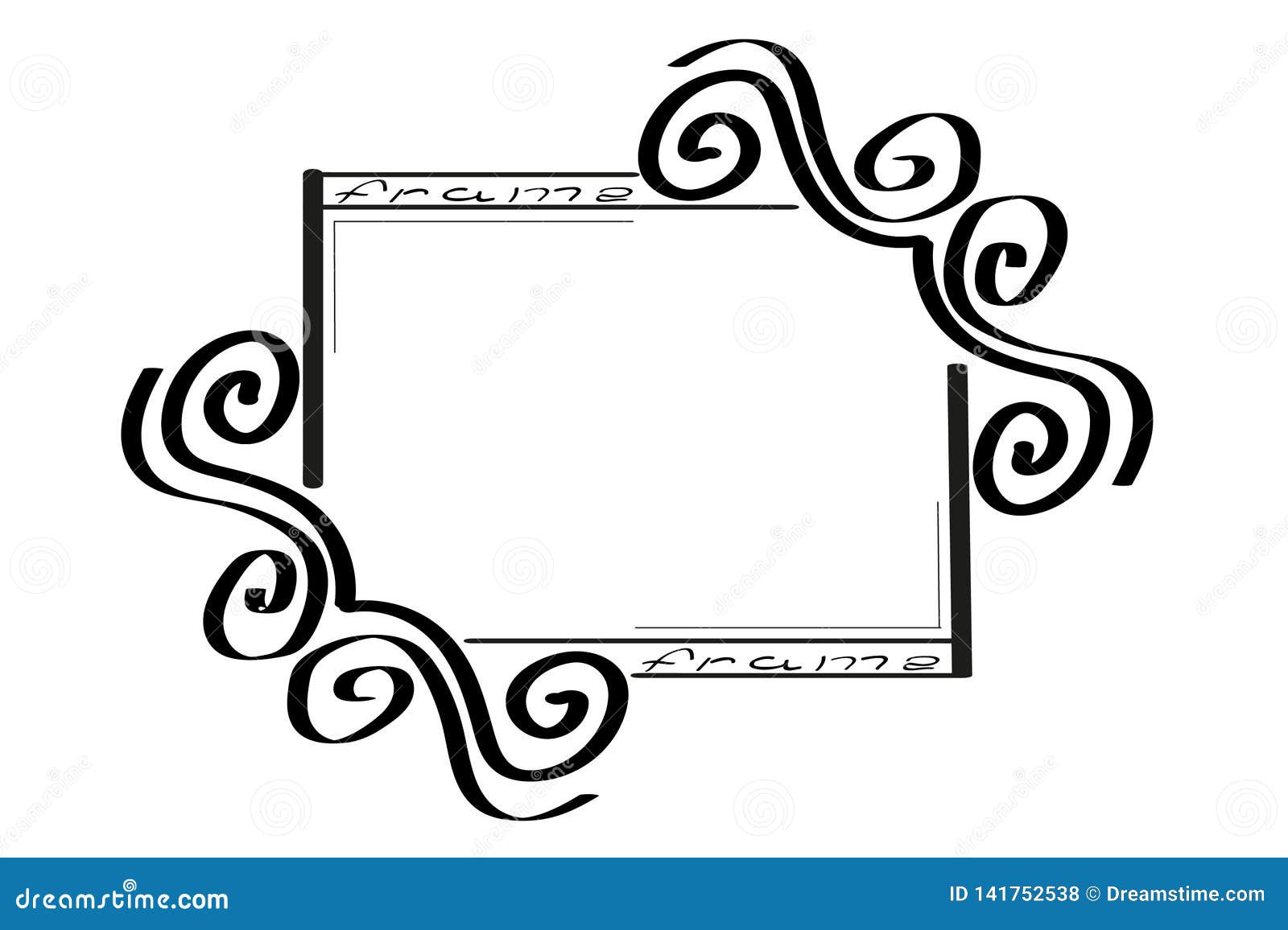 Hand-drawn Frame Made in Black with Patterns. Stock Vector ...