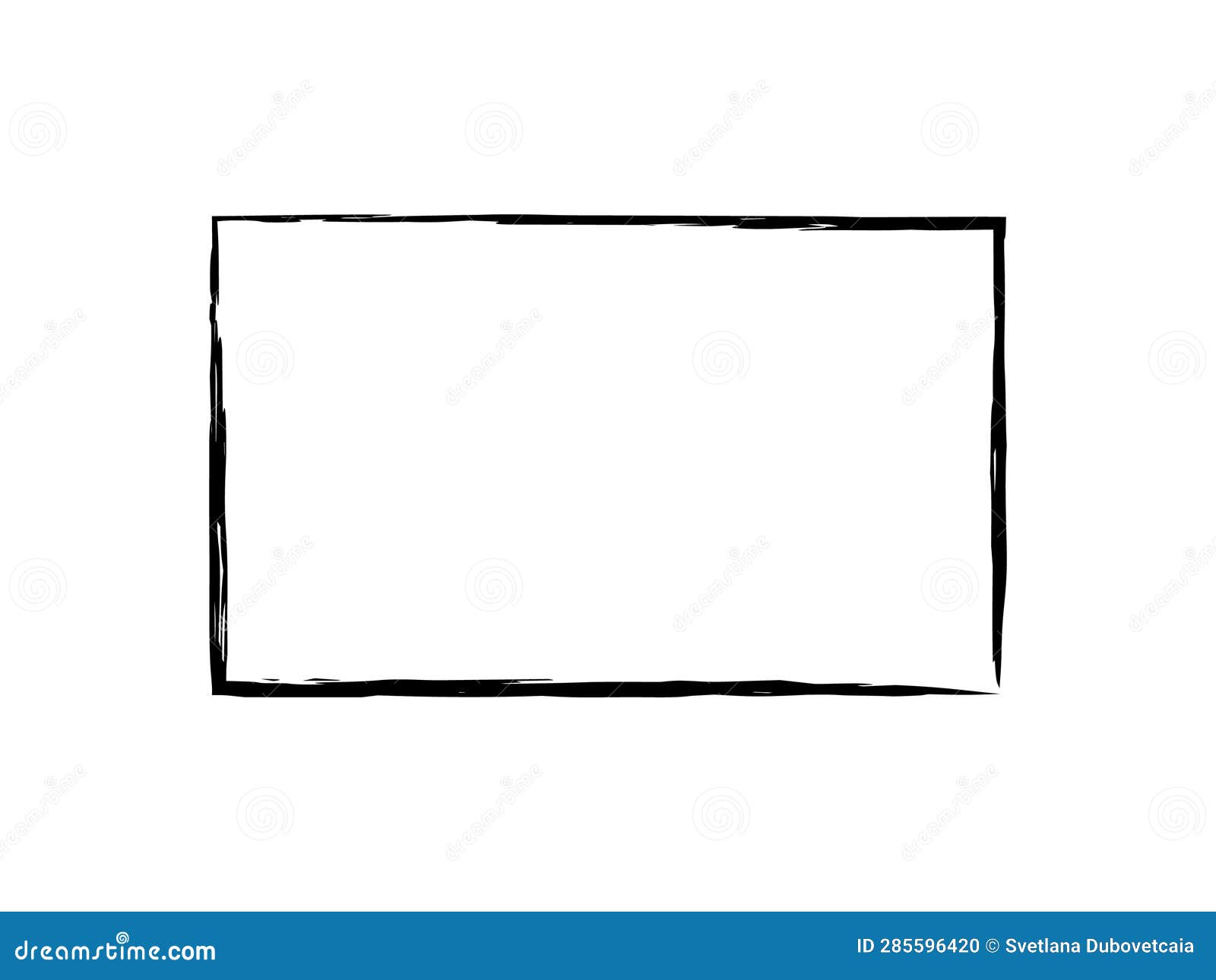 Hand Drawn Frame. Rectangle Box. Sketch Doodle Border. Square Line ...