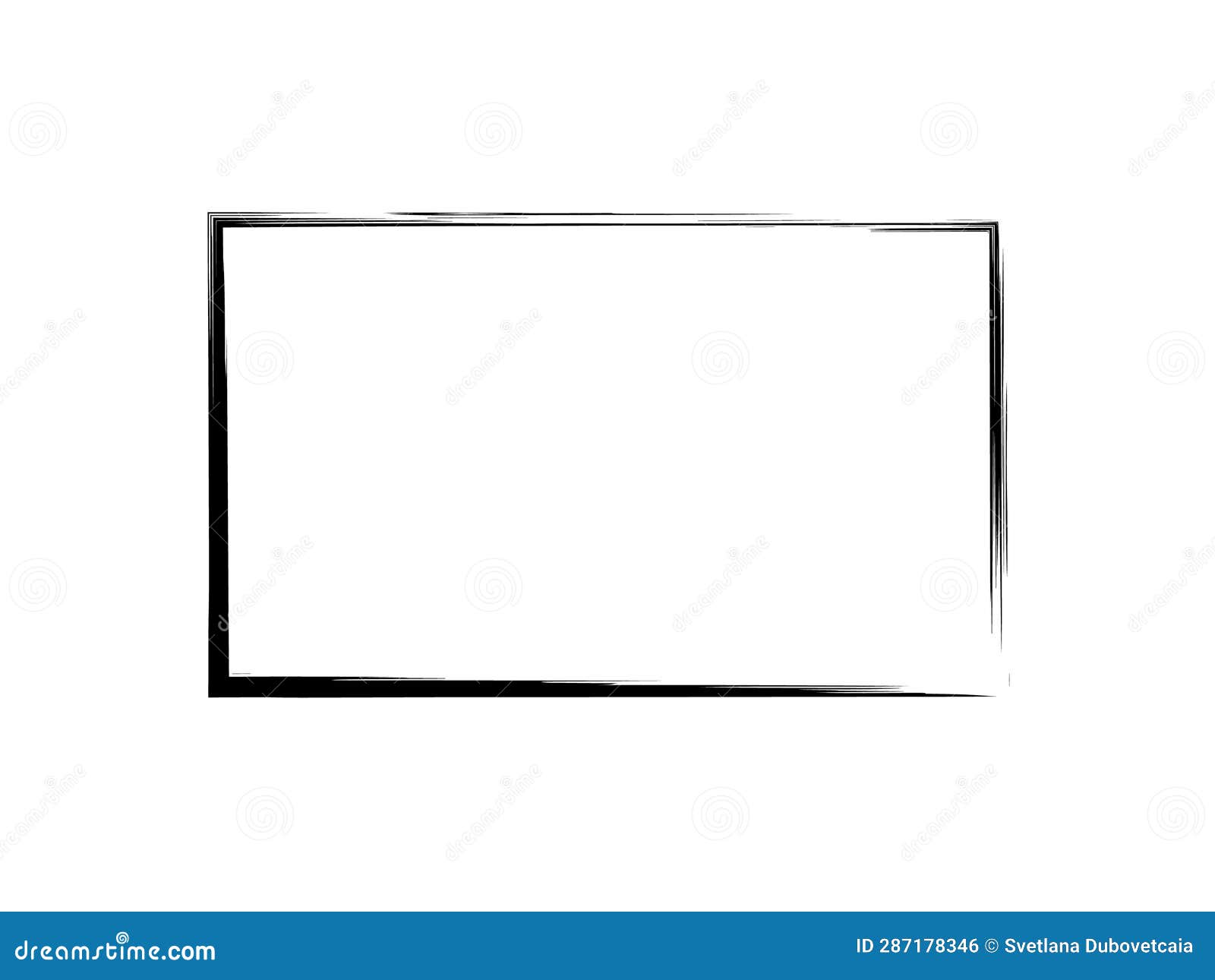 Hand Drawn Frame. Rectangle Box. Sketch Doodle Border. Square Line ...