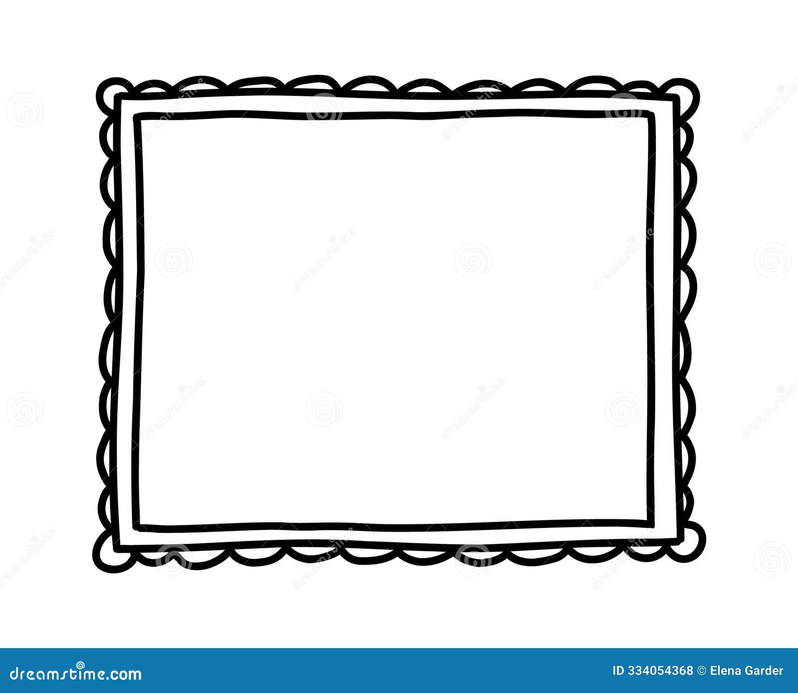 Hand Drawn Frames. Doodle Scribble Simple Box. Vector Empty Drawing ...