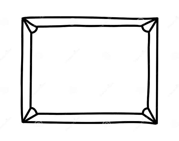 Hand Drawn Frames. Doodle Scribble Simple Box. Vector Empty Drawing ...