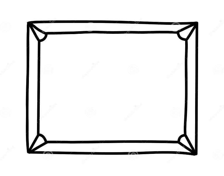 Hand Drawn Frames. Doodle Scribble Simple Box. Vector Empty Drawing ...