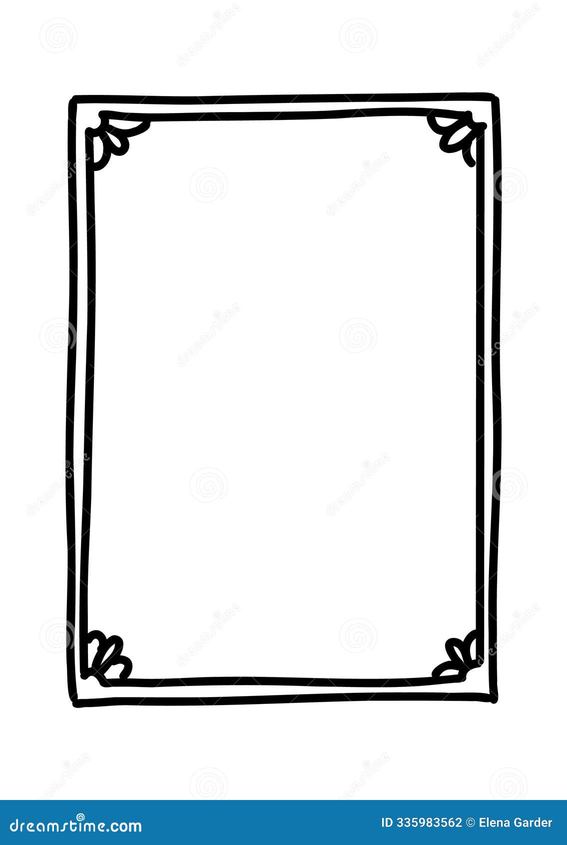 Hand Drawn Frames. Doodle Scribble Simple Box. Vector Empty Drawing ...