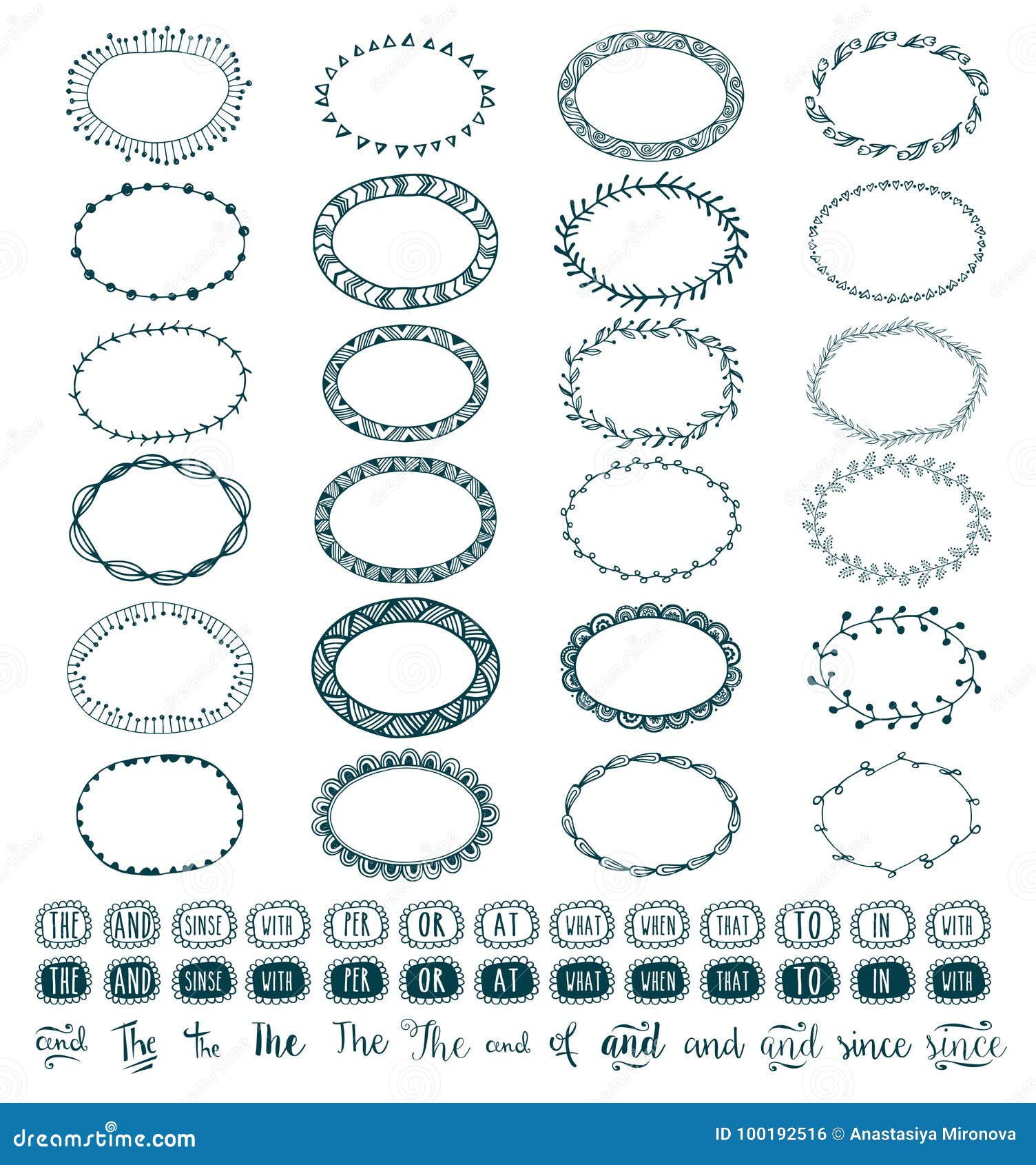 Hand Drawn frames stock vector. Illustration of curve - 100192516