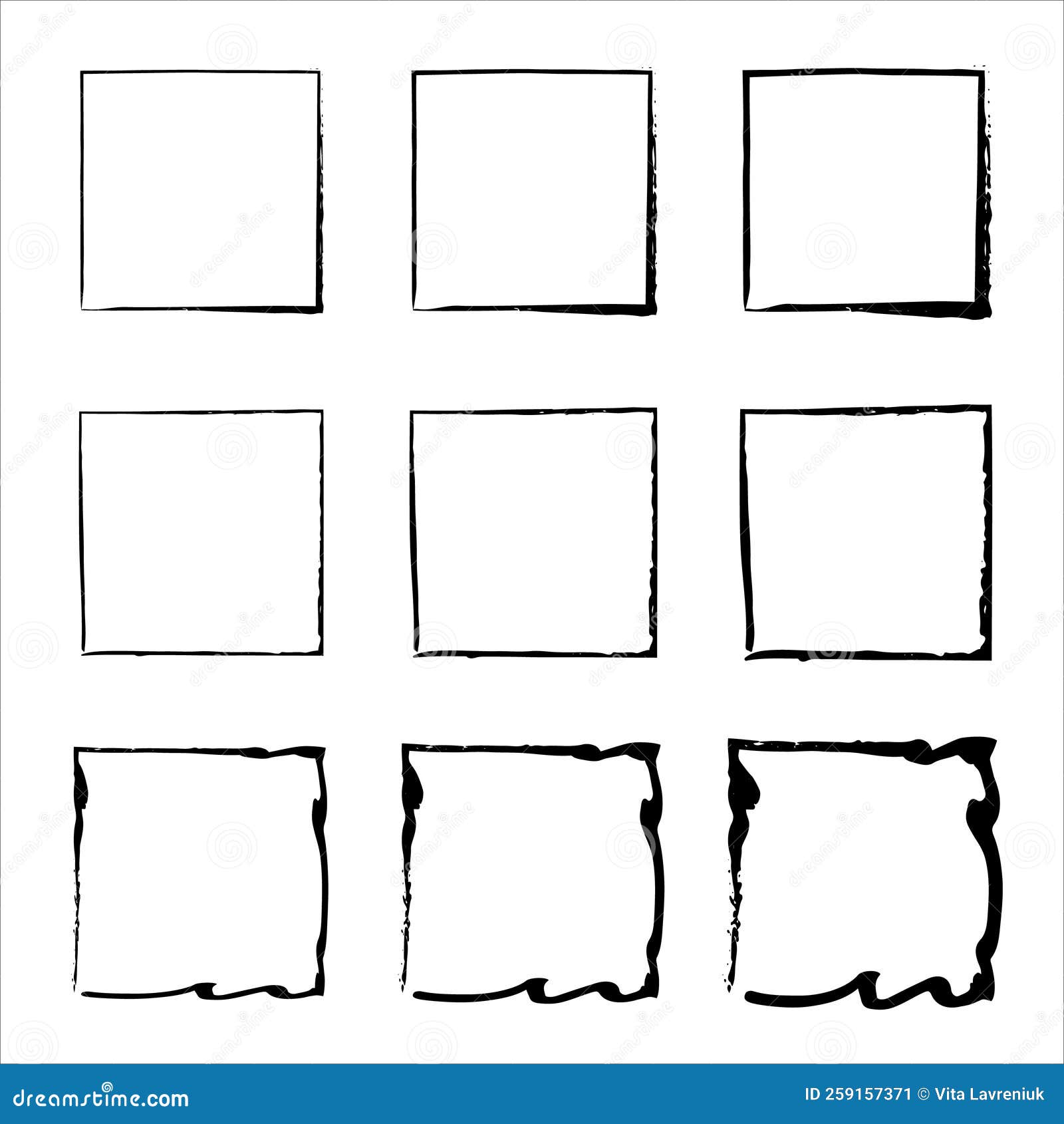 Hand Drawn Frames. Handdrawn Square Frame. Rectangular Shapes Stock ...