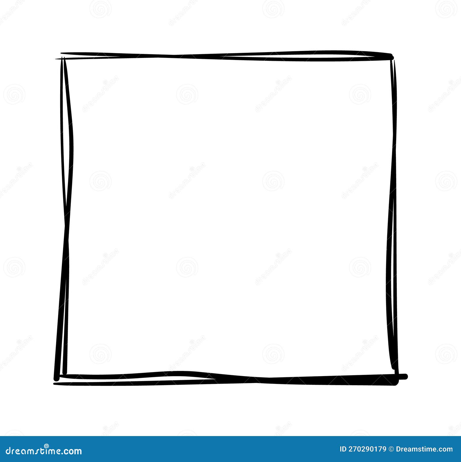 Hand Drawn Frames. Handdrawn Square Frame. Vector Borders Grunge ...