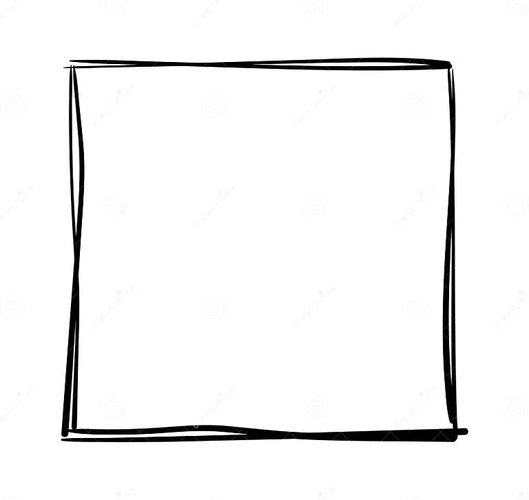 Hand Drawn Frames. Handdrawn Square Frame. Vector Borders Grunge ...