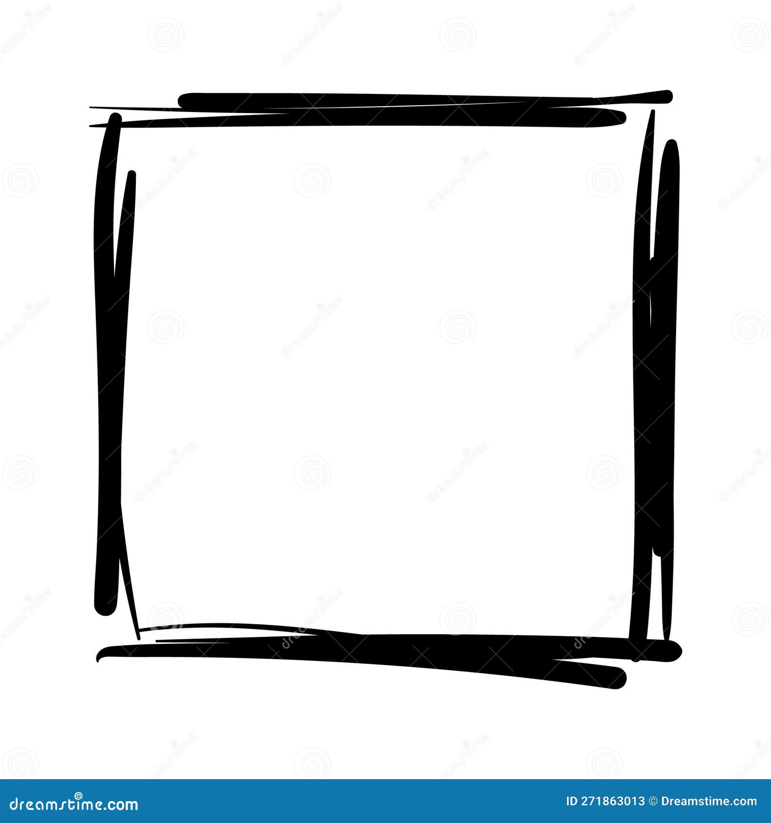 Hand Drawn Frames. Handdrawn Square Frame. Vector Borders Grunge ...