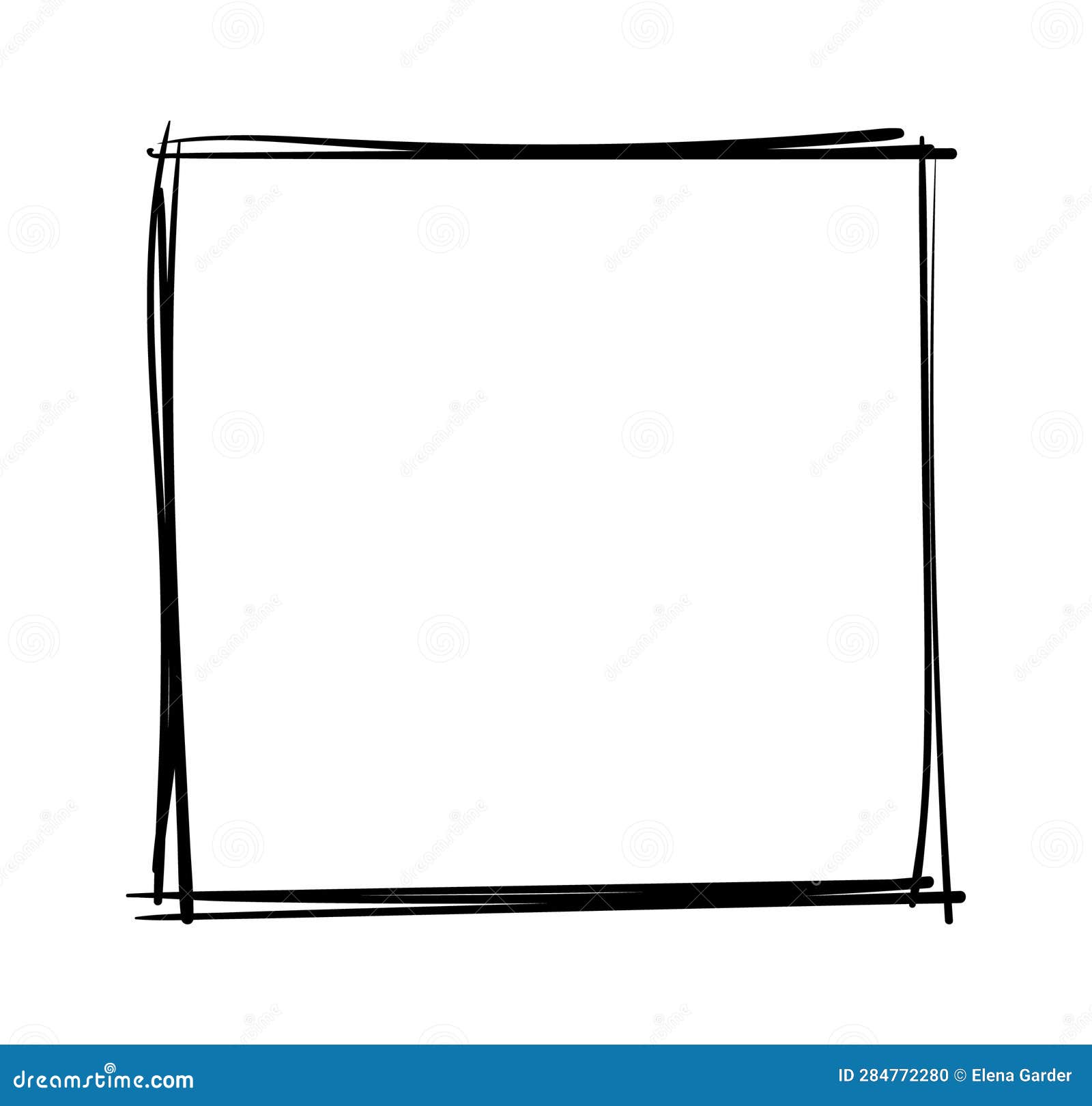 Hand Drawn Frames. Handdrawn Square Frame. Vector Borders Grunge ...