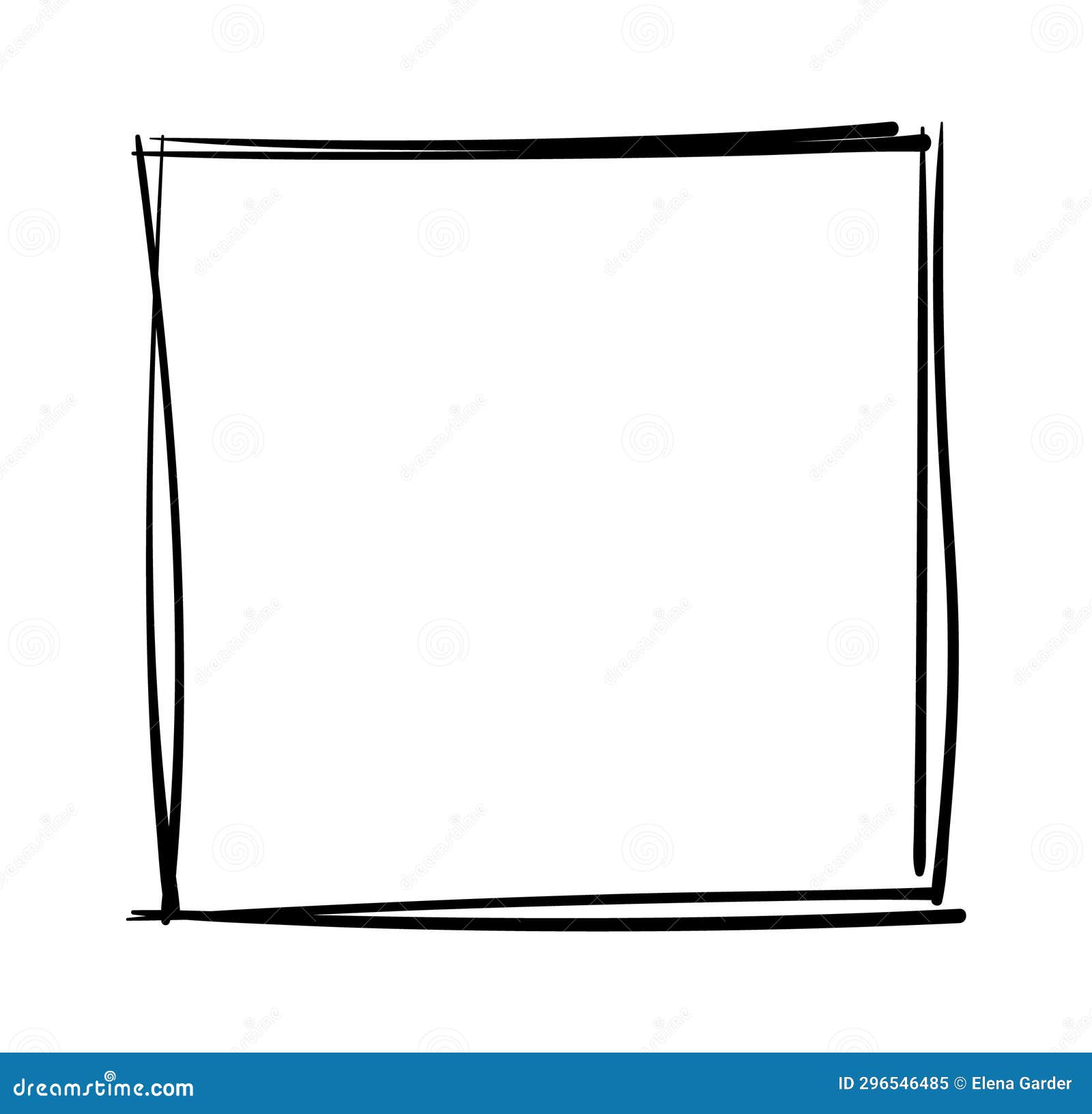 Hand Drawn Frames. Handdrawn Square Frame. Vector Borders Grunge ...