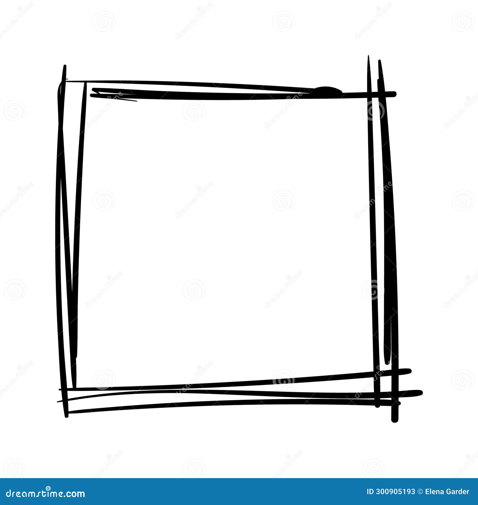 Hand Drawn Frames. Handdrawn Square Frame. Vector Borders Grunge ...