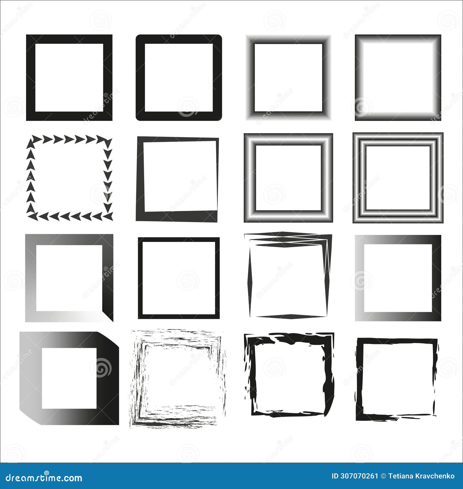 Hand Drawn Frames. Handdrawn Square Frame. Vector Illustration. EPS 10 ...