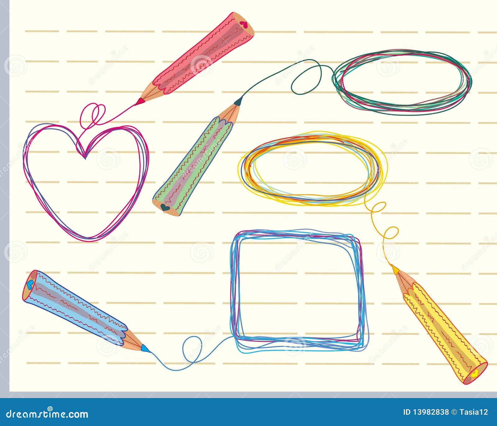 Hand Drawn Frames and Pencils Stock Vector - Illustration of freehand ...