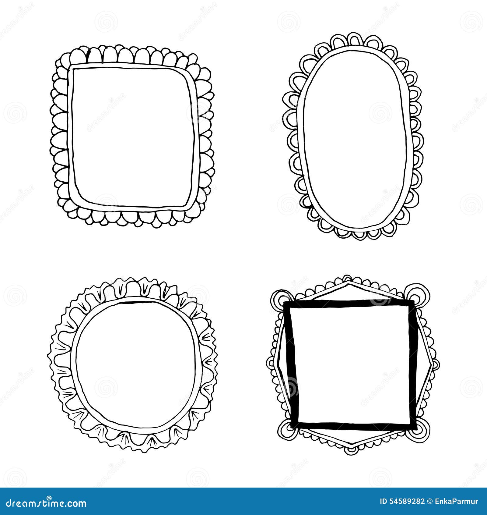 Hand drawn frames set stock vector. Illustration of scrapbook - 54589282