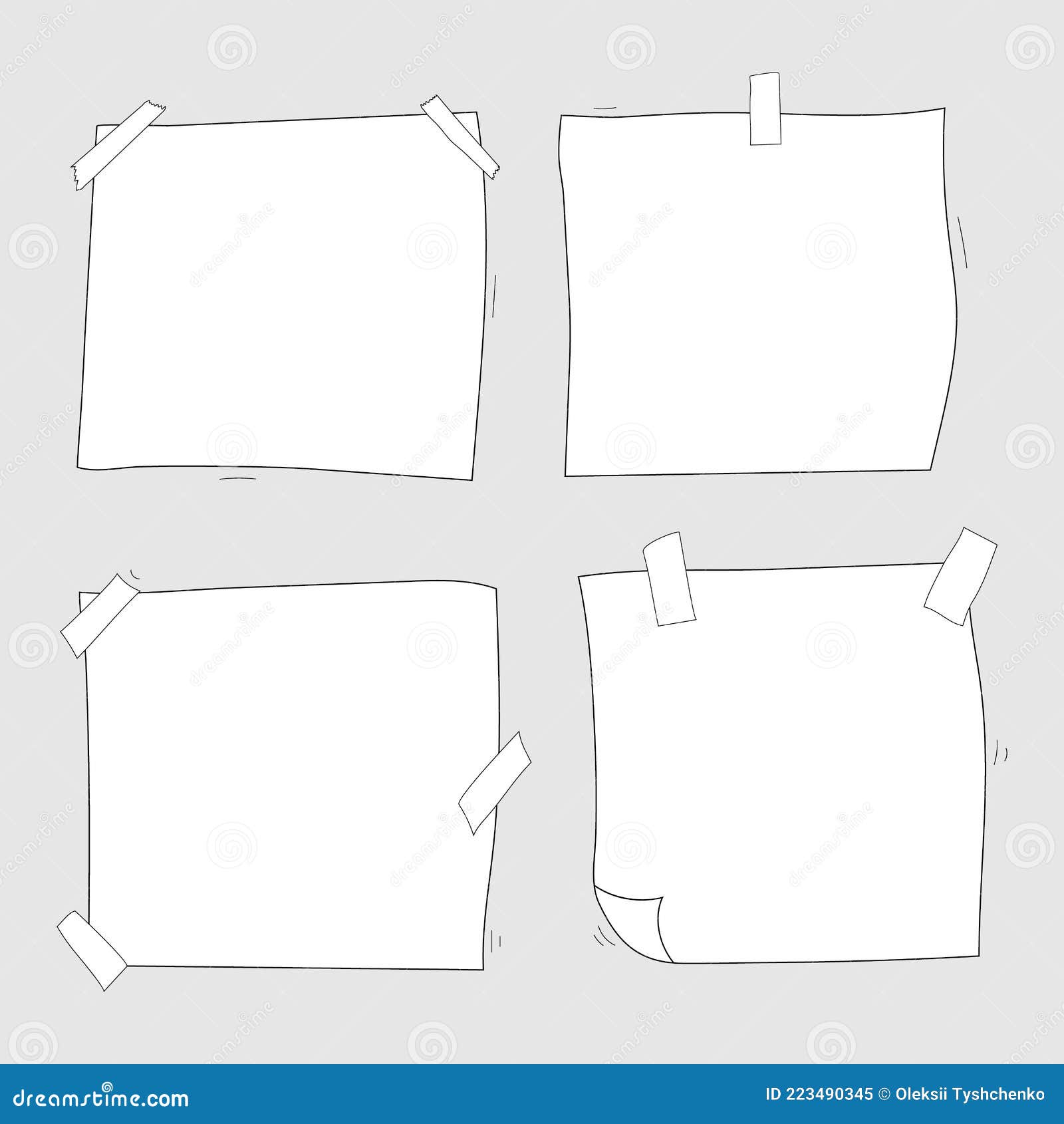 Hand Drawn Frames Set. Cartoon Style Stock Vector - Illustration of ...