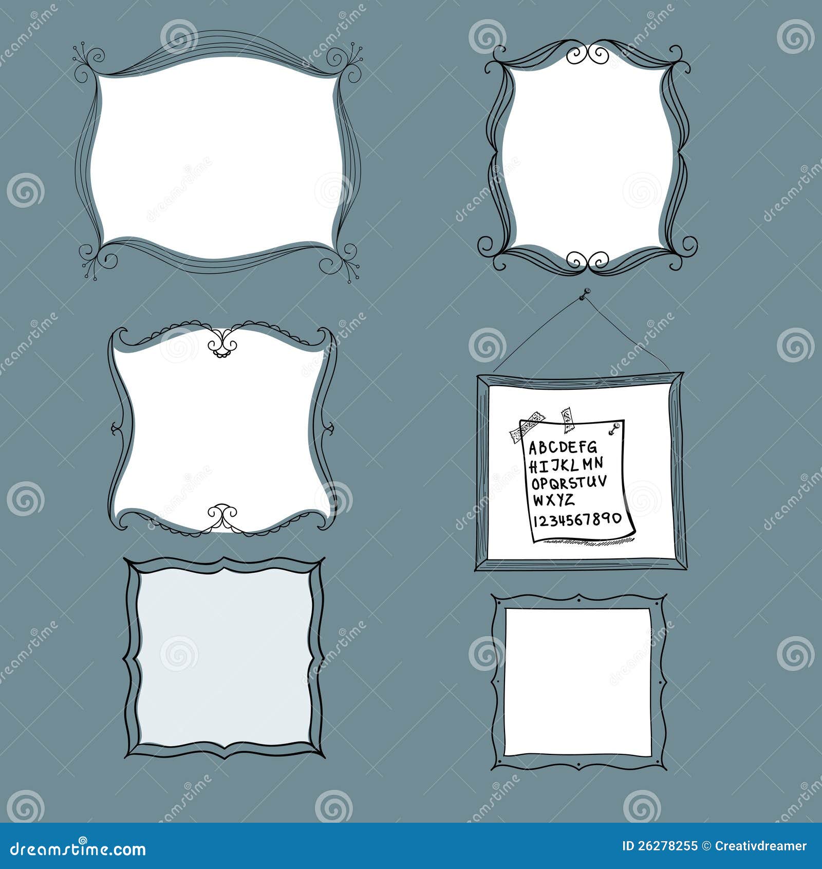 Hand drawn frames, Vector stock vector. Illustration of swirls - 26278255