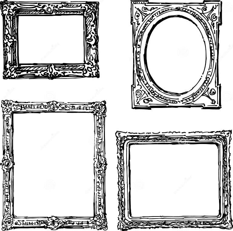 Hand drawn frames stock vector. Illustration of framework - 33326395