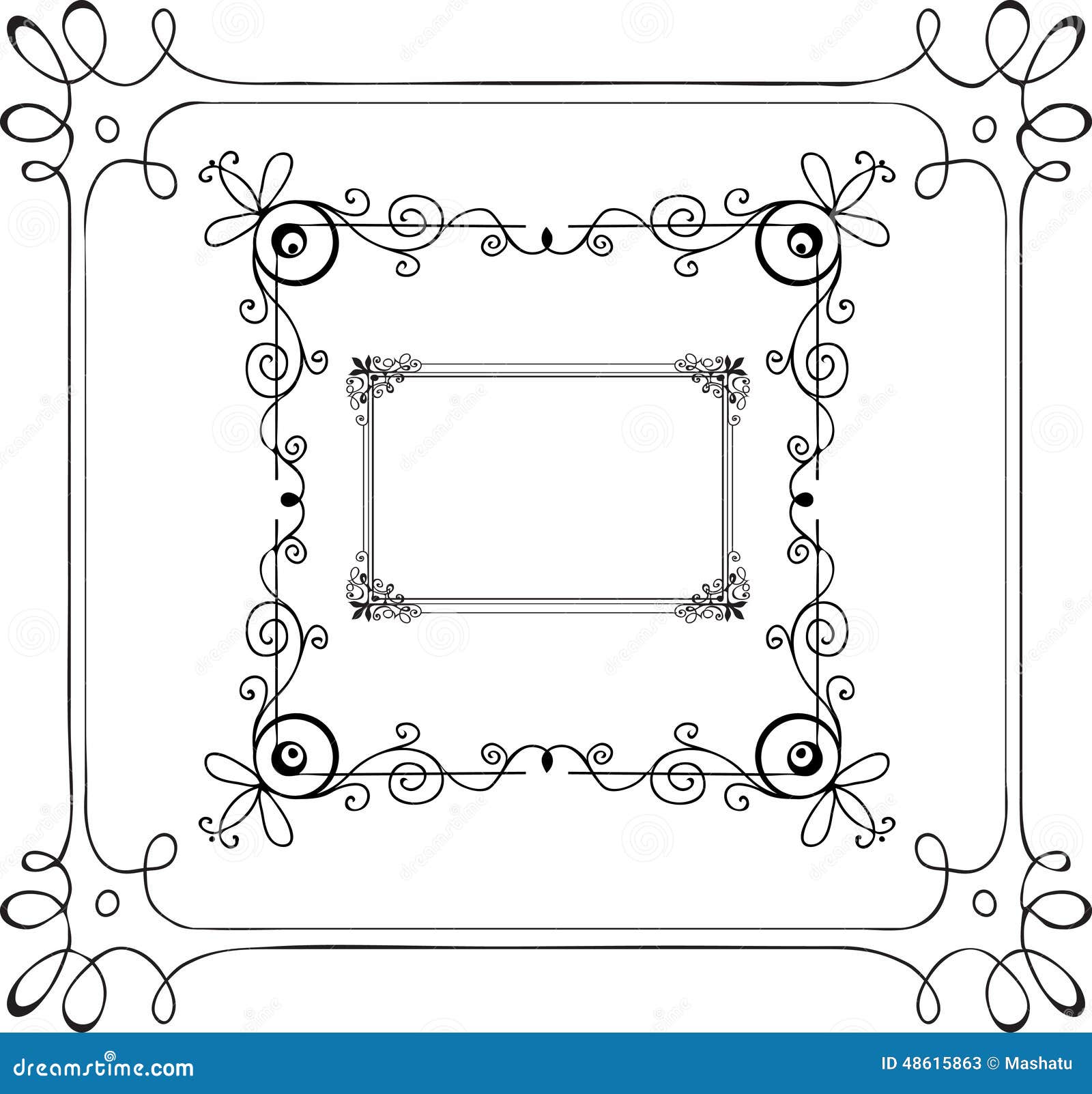 Hand-drawn frames stock vector. Illustration of scrapbook - 48615863
