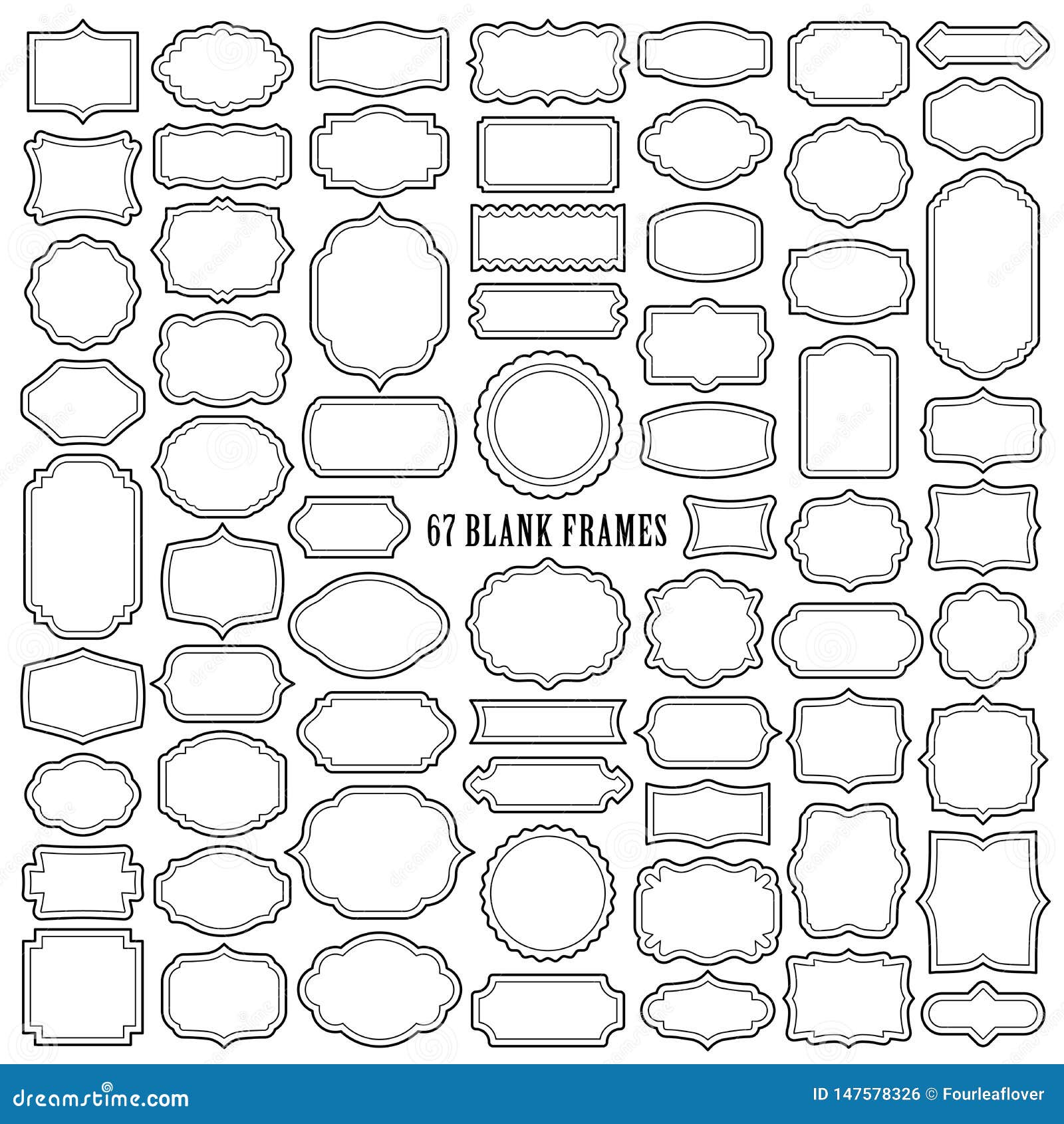 Hand drawn frames. stock vector. Illustration of vintage - 147578326 Hand drawn frames. stock vector. Illustration of vintage - 147578326