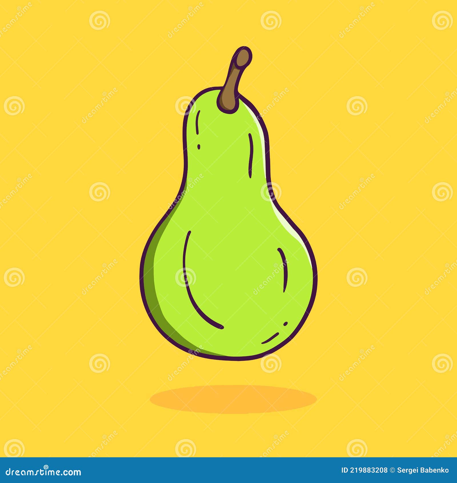 Hand Drawn Fresh Pear in Doodle Style Stock Vector - Illustration of ...