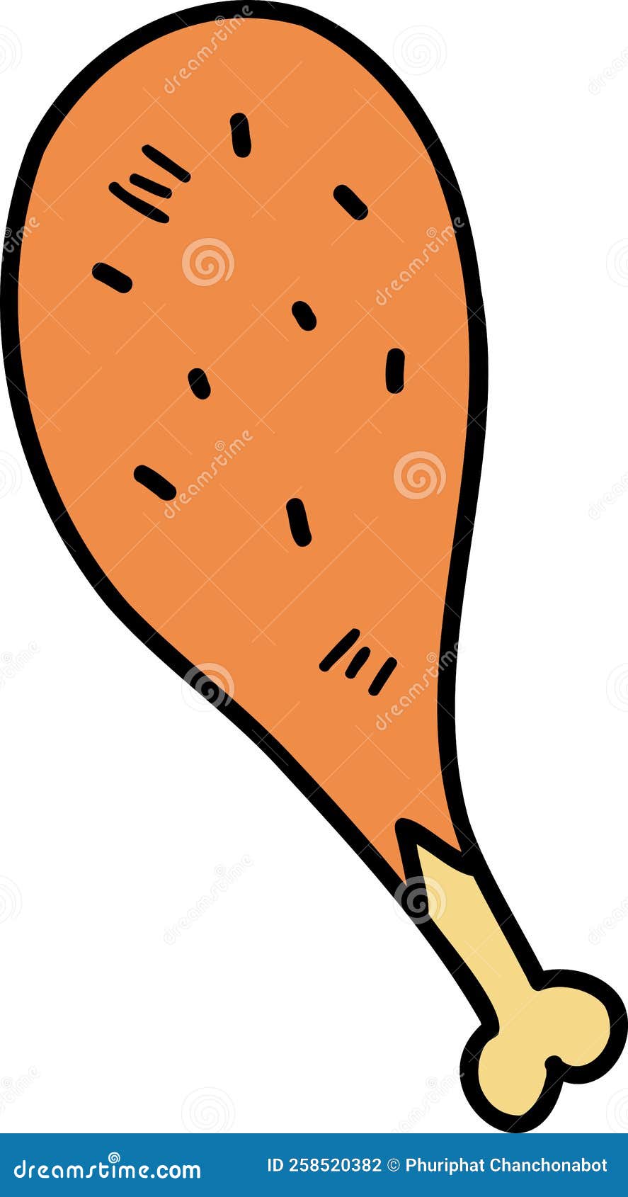 Hand Drawn Fried Chicken Drumsticks Illustration Stock Vector ...