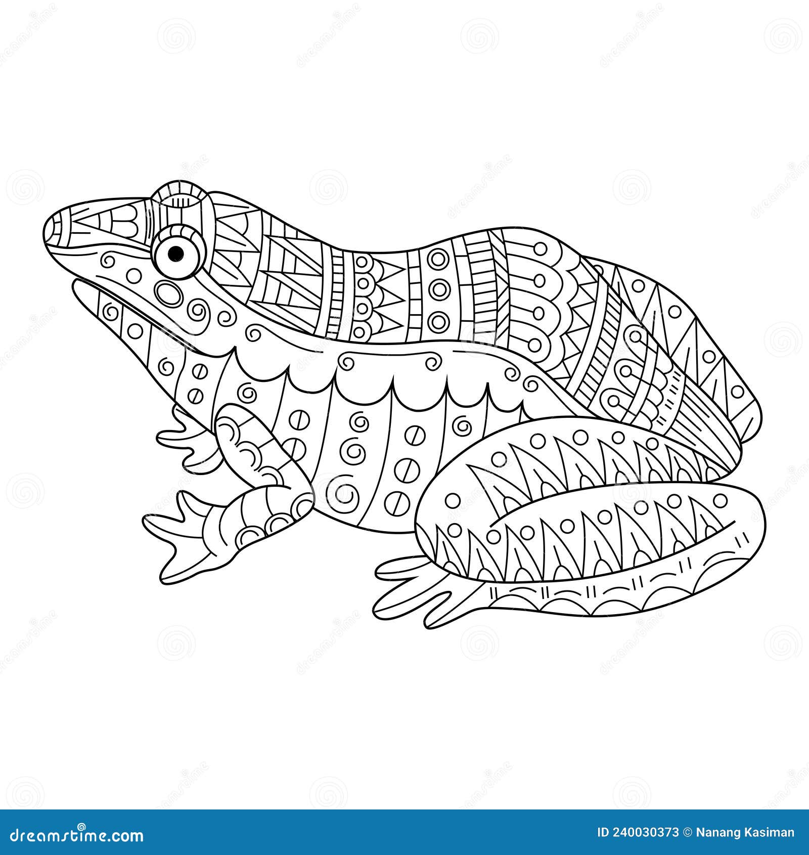 Frog Zentangle Arts. Isolated On White Background Vector Illustration ...