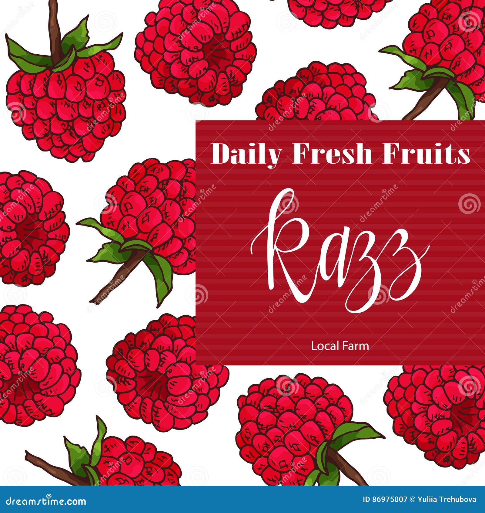 Hand Drawn Fruit Illustration. Sweet Razz Element. Vector Sketch for ...
