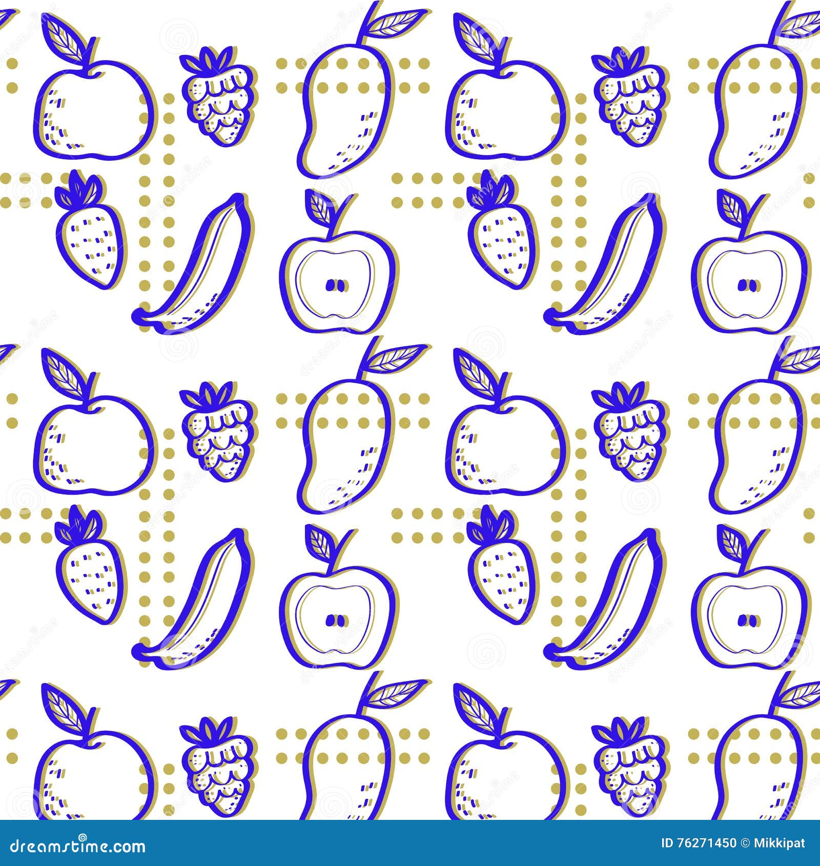 Hand Drawn Fruit Pattern. Print Texture. Fabric Design. Stock Vector ...