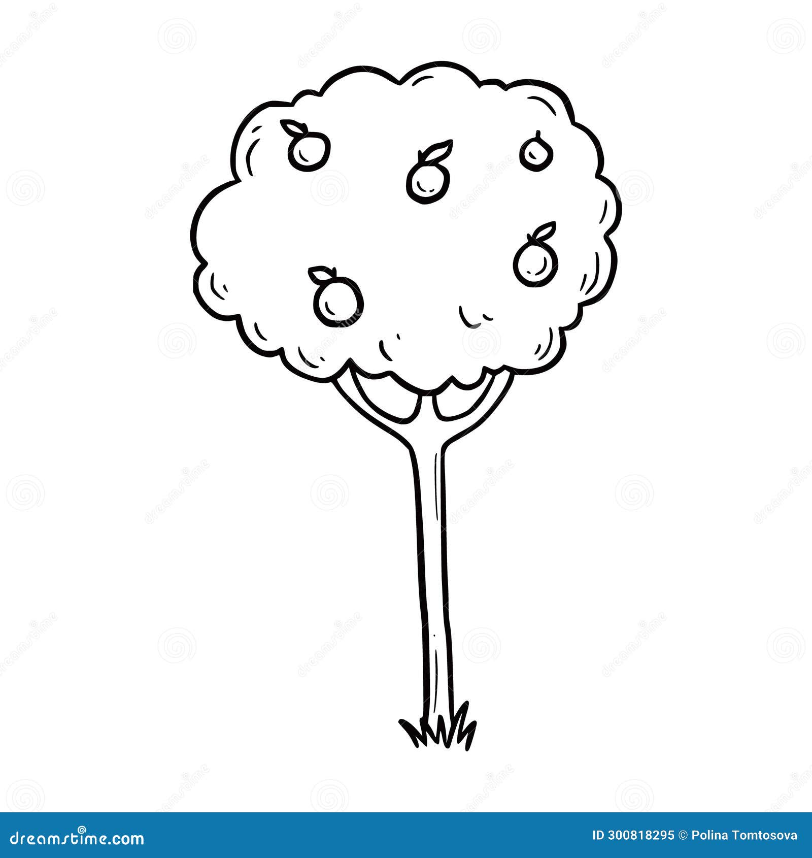 Hand Drawn Fruit Tree. Doodle Stock Vector - Illustration of icon ...