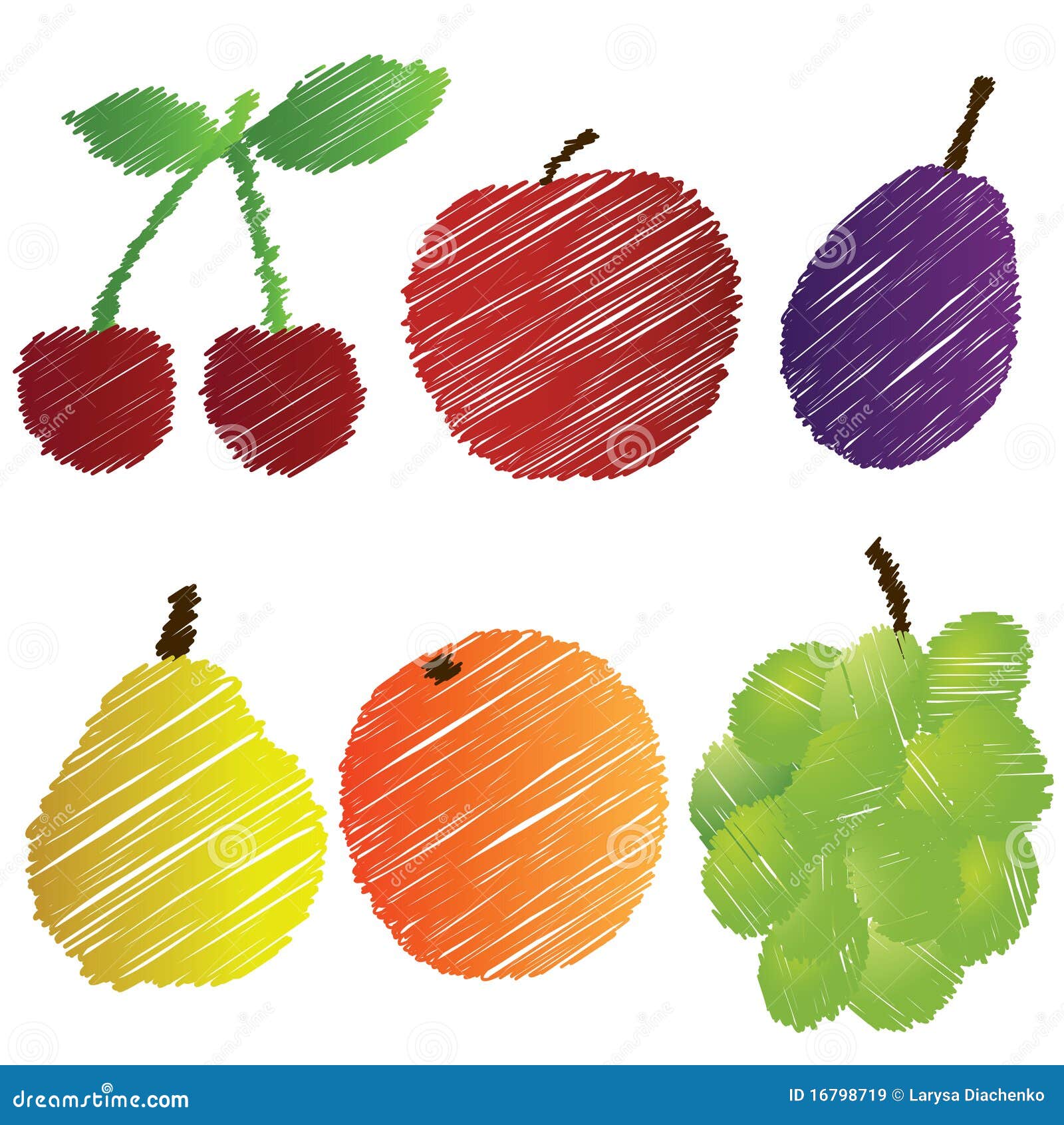Hand drawn fruits stock vector. Illustration of drawn - 16798719