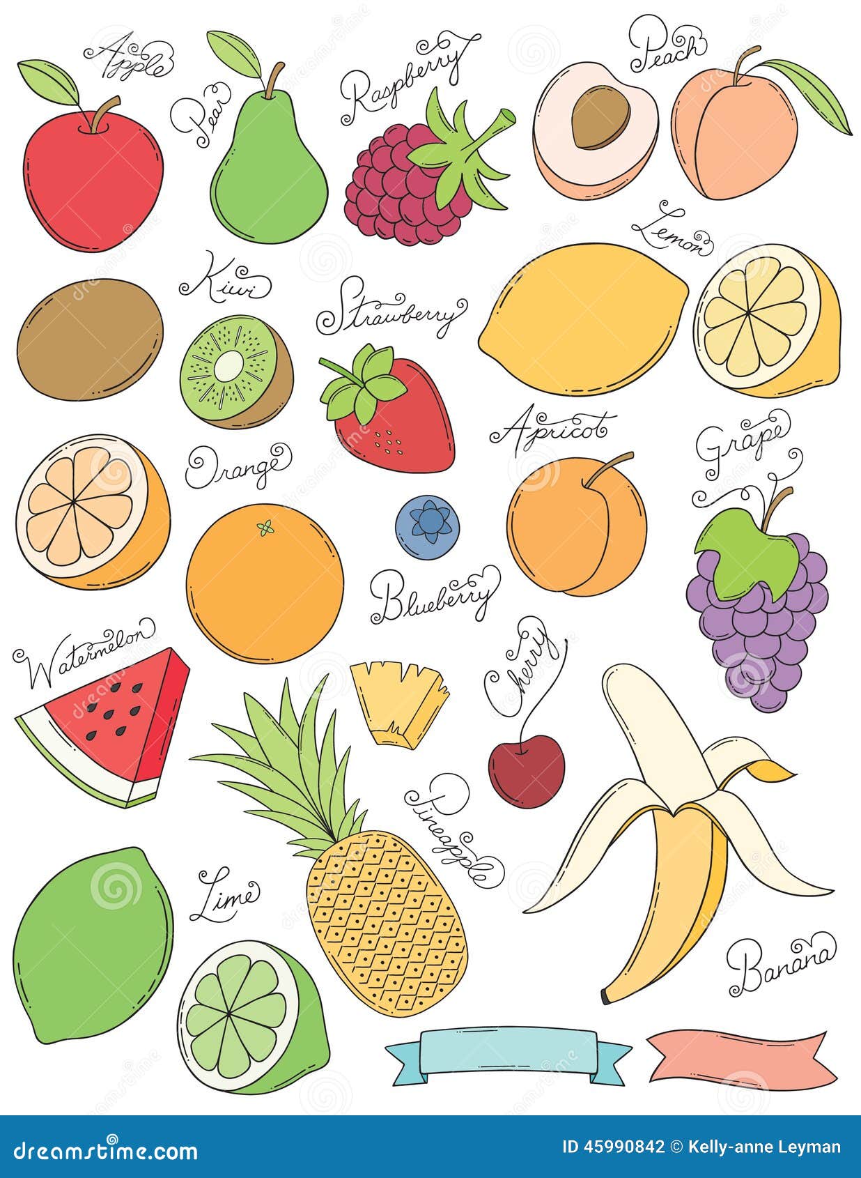 Hand Drawn Fruits stock vector. Illustration of fruit - 45990842