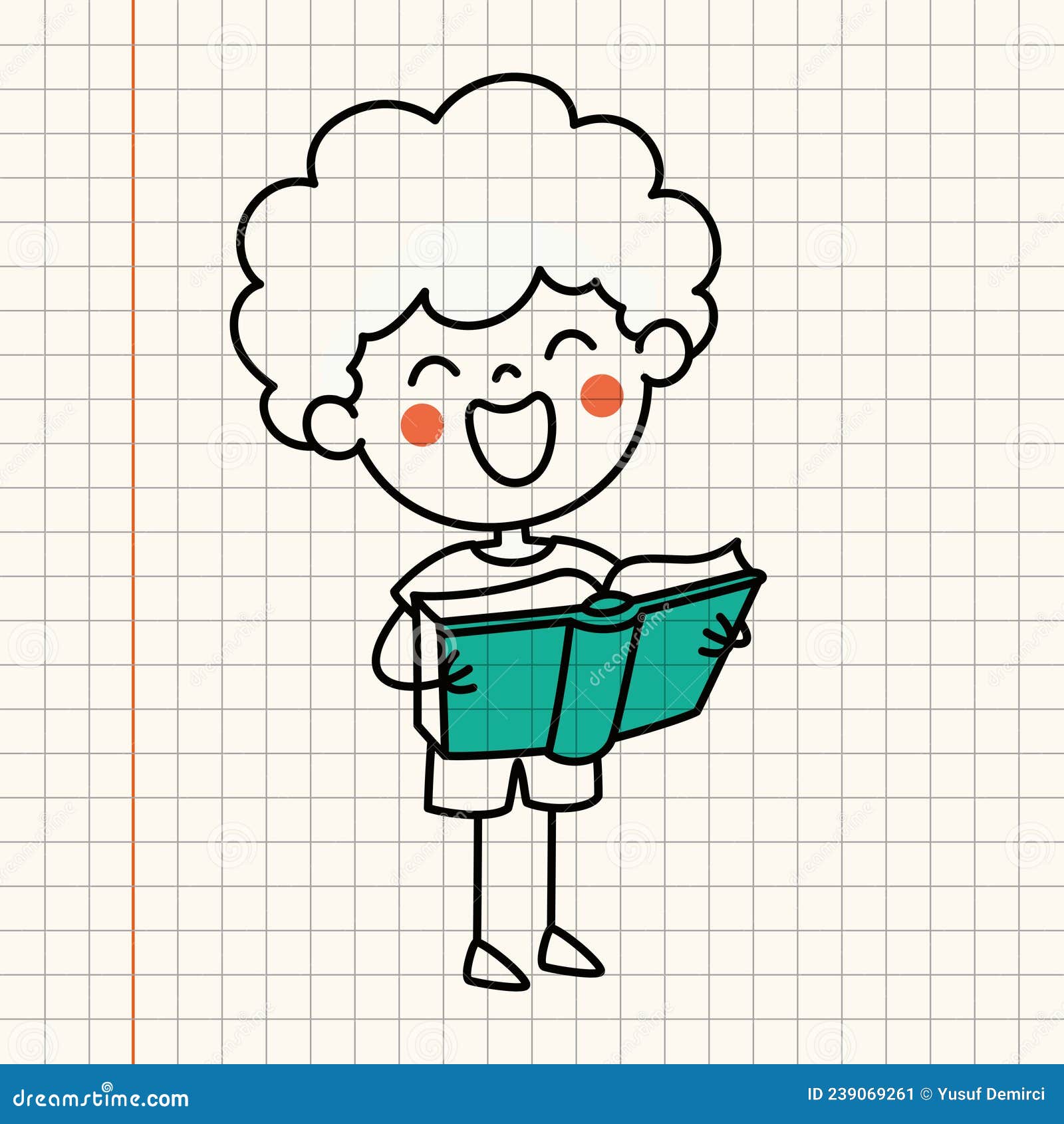 Hand Drawn Funny Cartoon Student Stock Vector - Illustration of hand ...