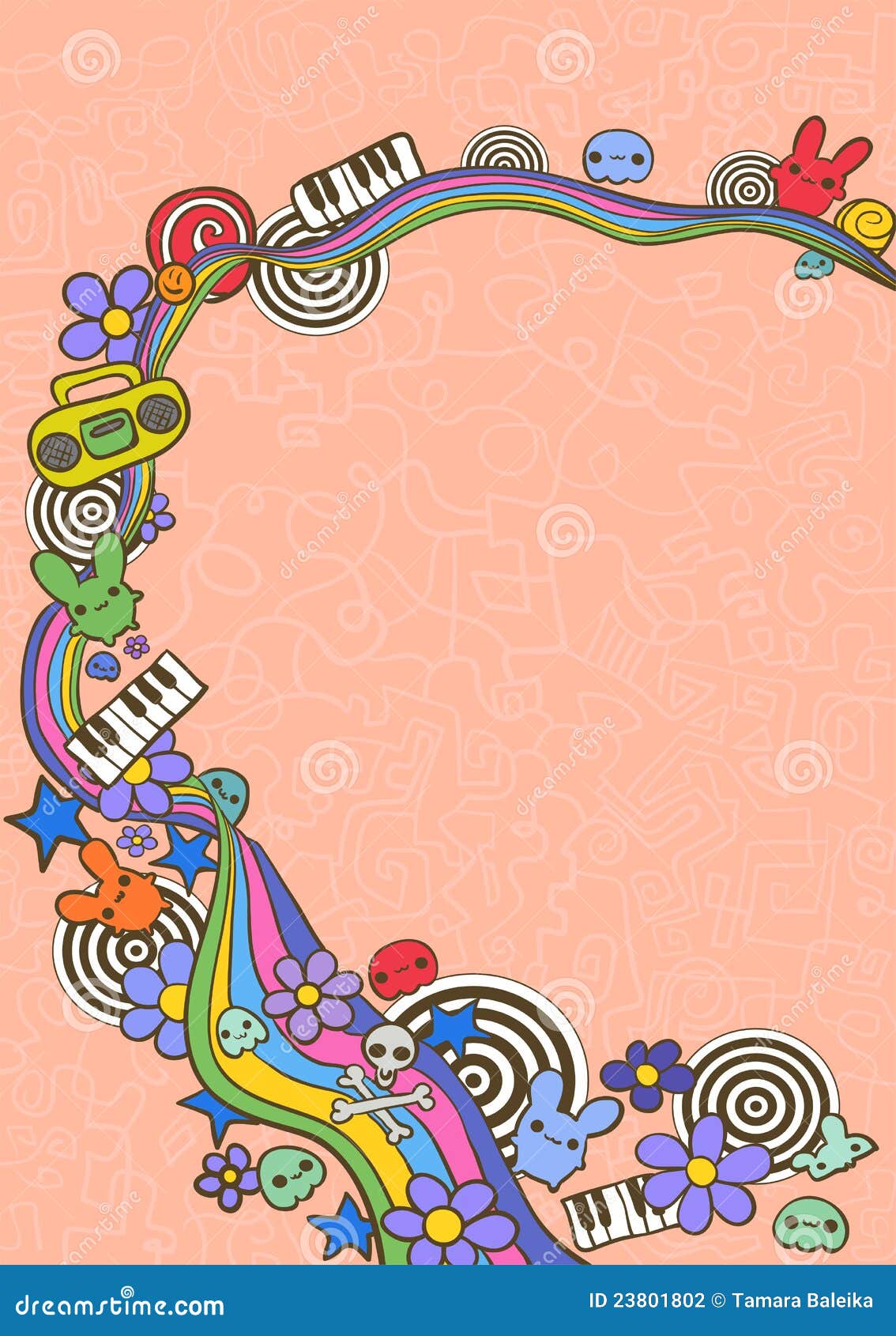 Hand drawn funny frame stock vector. Illustration of cute - 23801802