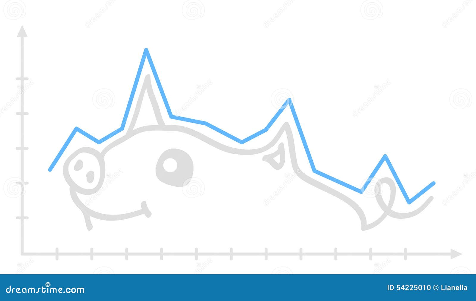 Hand drawn funny Graph stock vector. Illustration of chart - 54225010