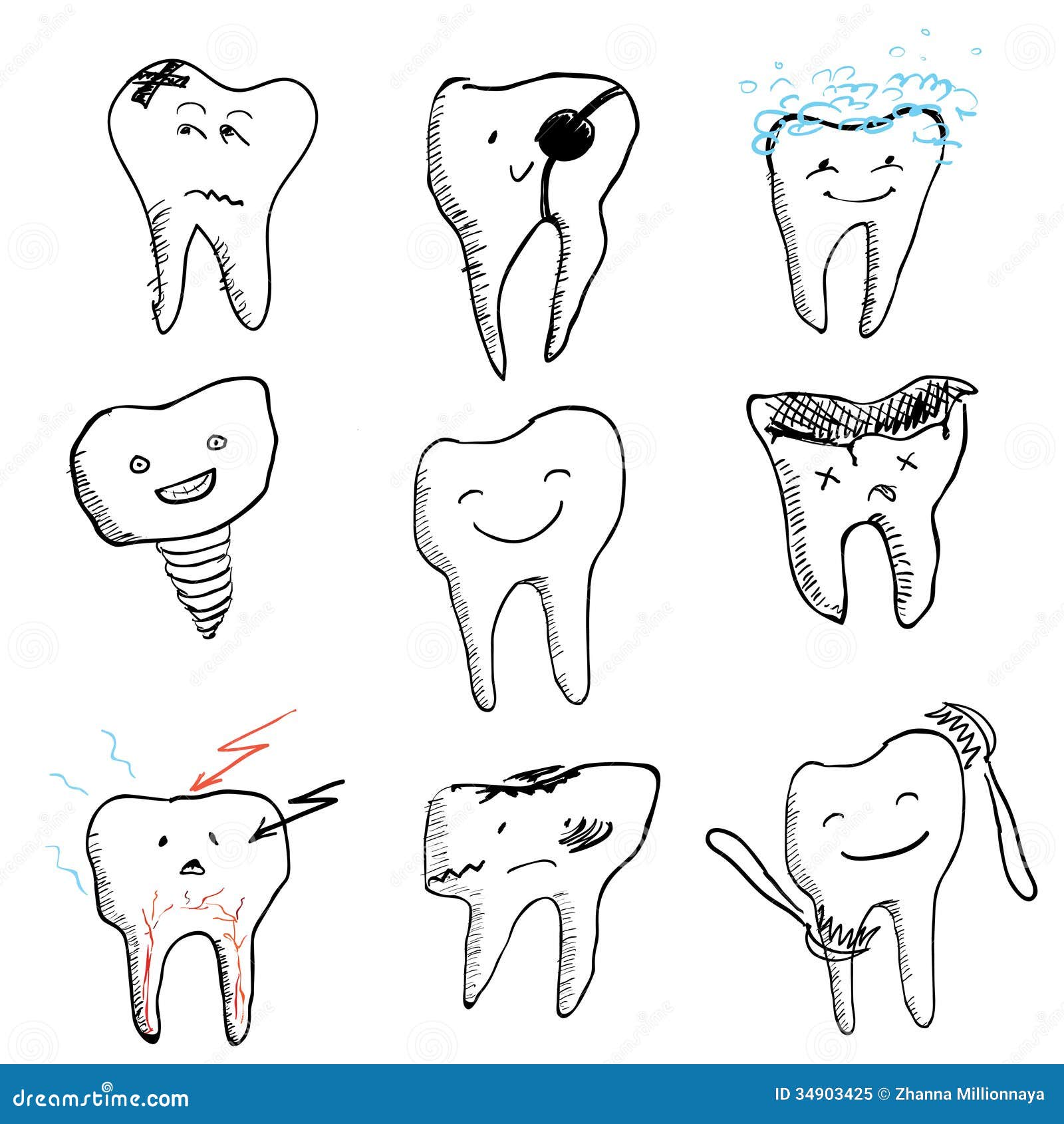 Funny Teeth Cartoon Vector | CartoonDealer.com #17082899