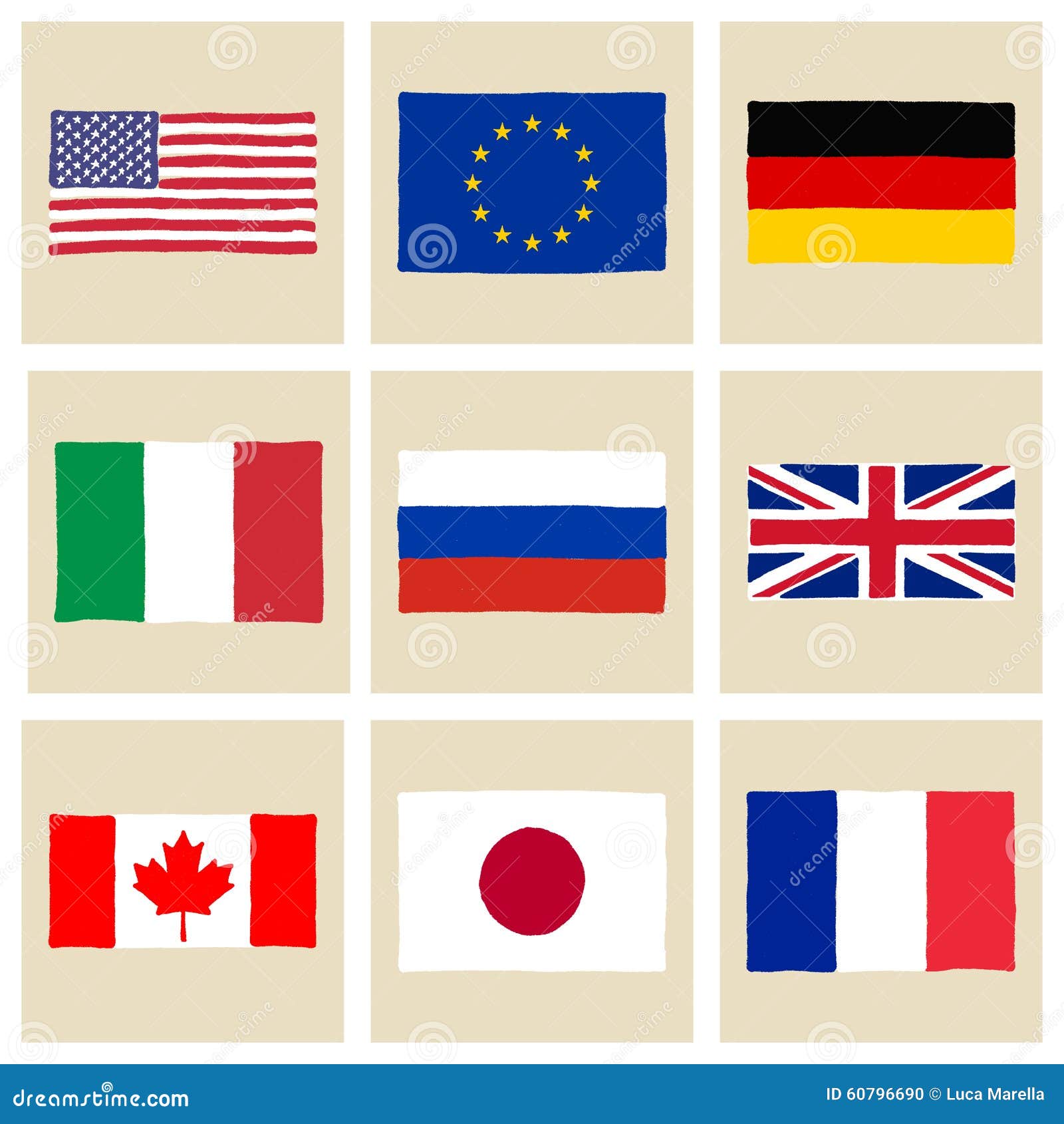 G8, Group Of Eight, Political Map Vector Illustration | CartoonDealer ...