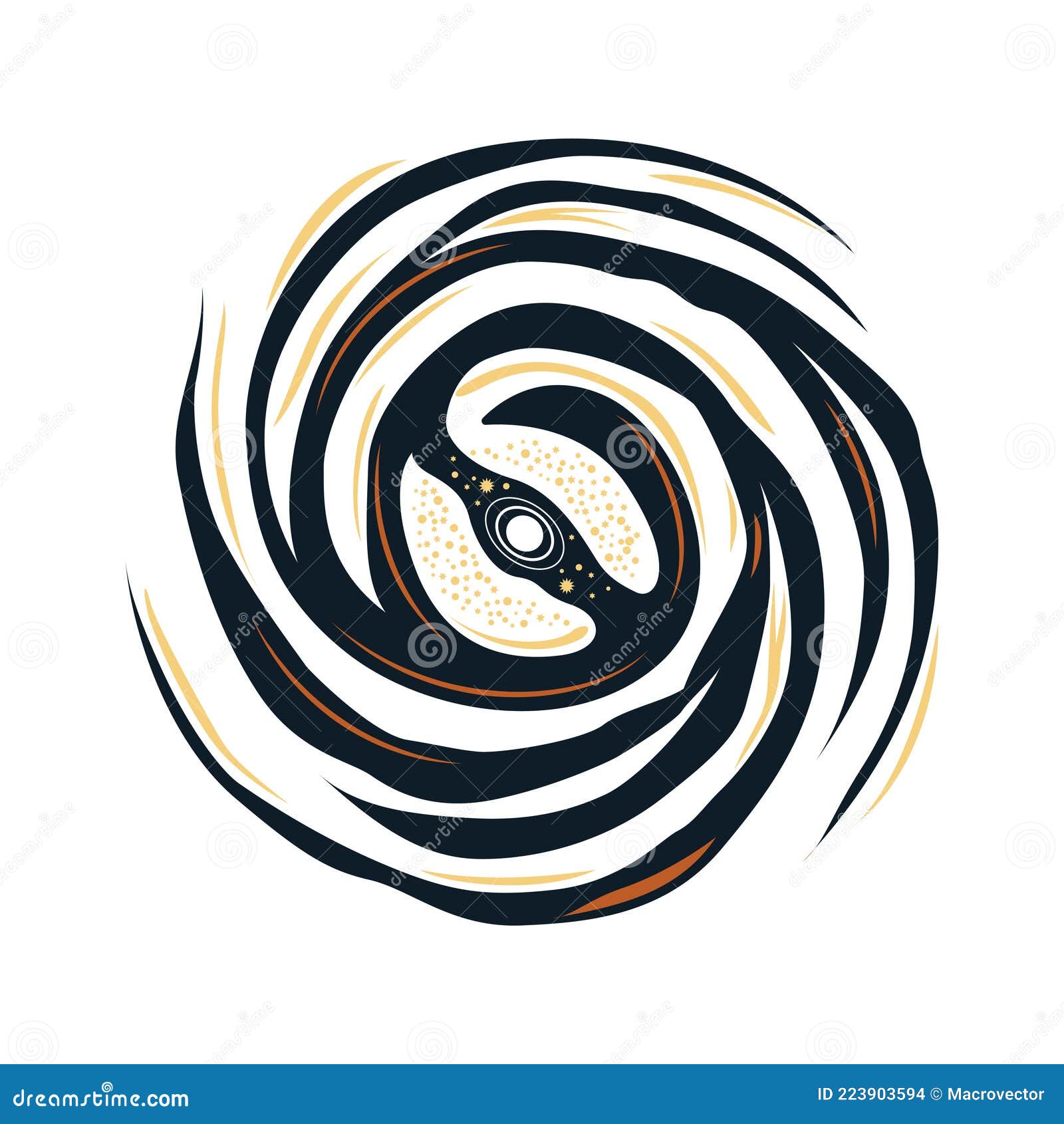 Hand Drawn Galaxy stock vector. Illustration of spiral - 223903594