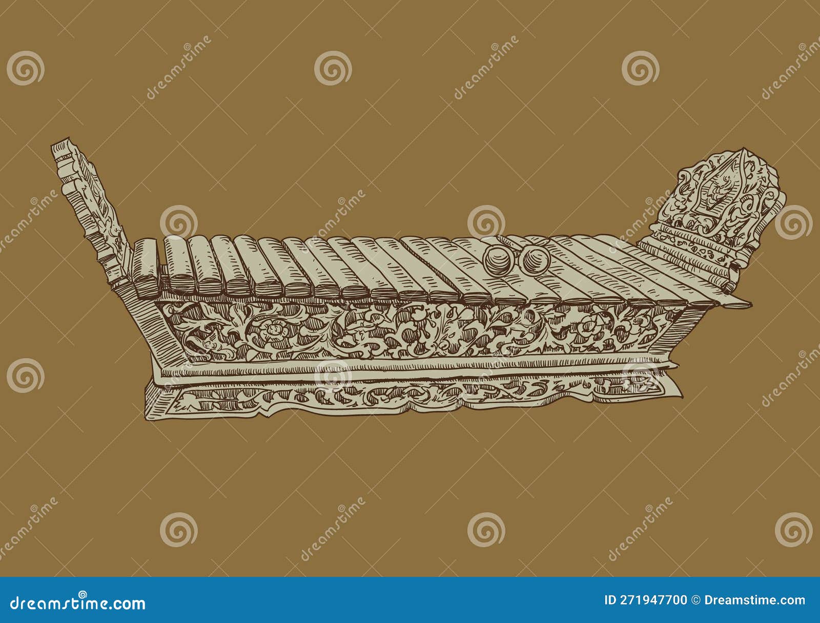 Gambang, A Traditional Percussion Instrument Flat Icon Design Element ...