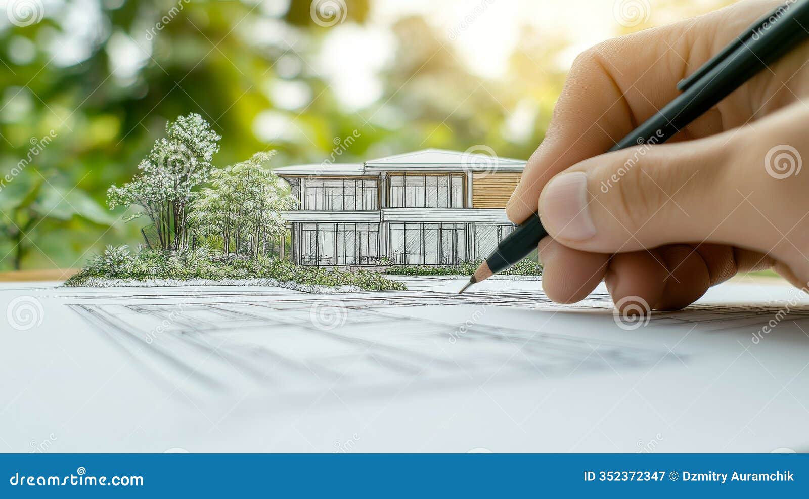 A Hand-drawn Garden Plan Featuring Trees, Pathways, and Green Spaces ...