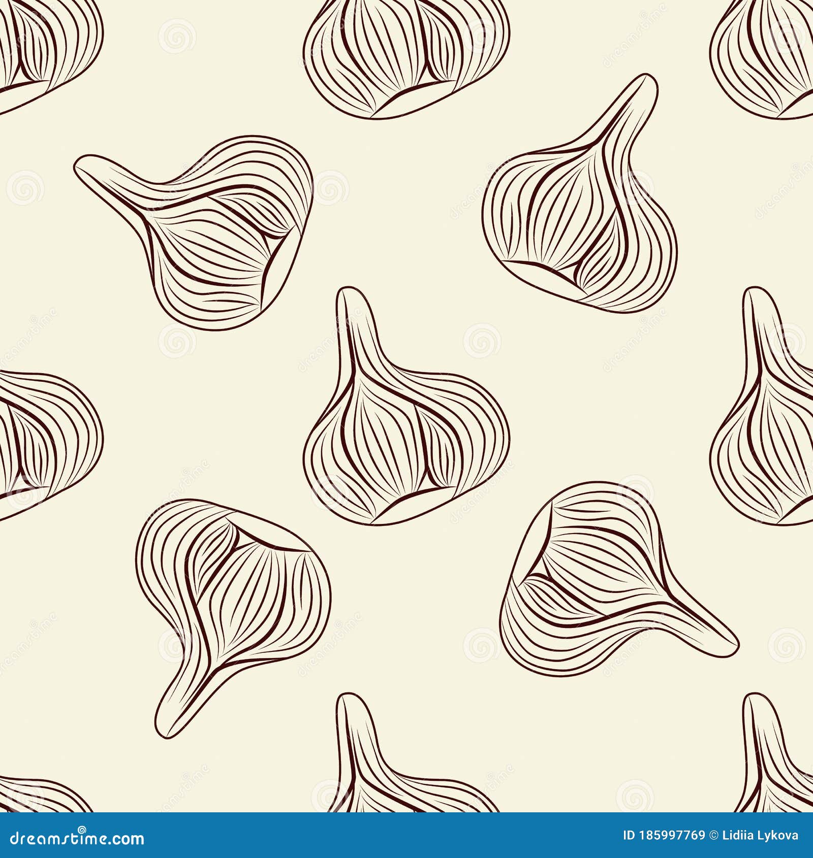 Hand Drawn Garlic Seamless Pattern. Bulb of Garlic Wallpaper Stock ...