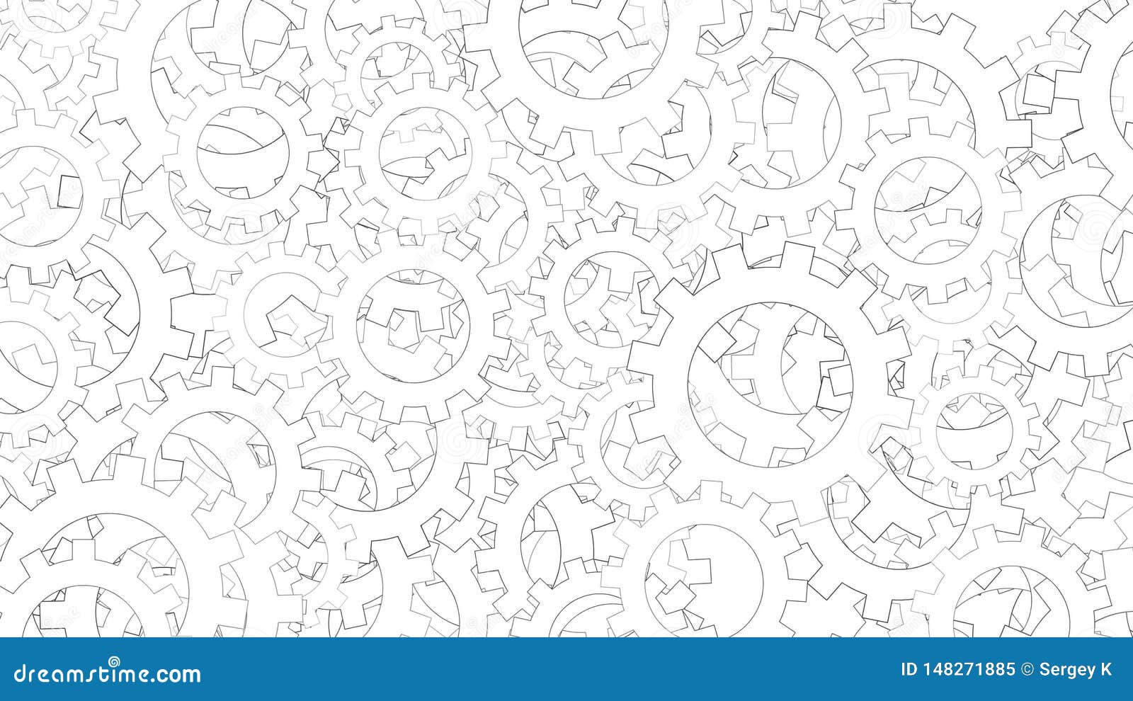Hand Drawn Gears Wheels Rotating on the White Background. Stock Video ...