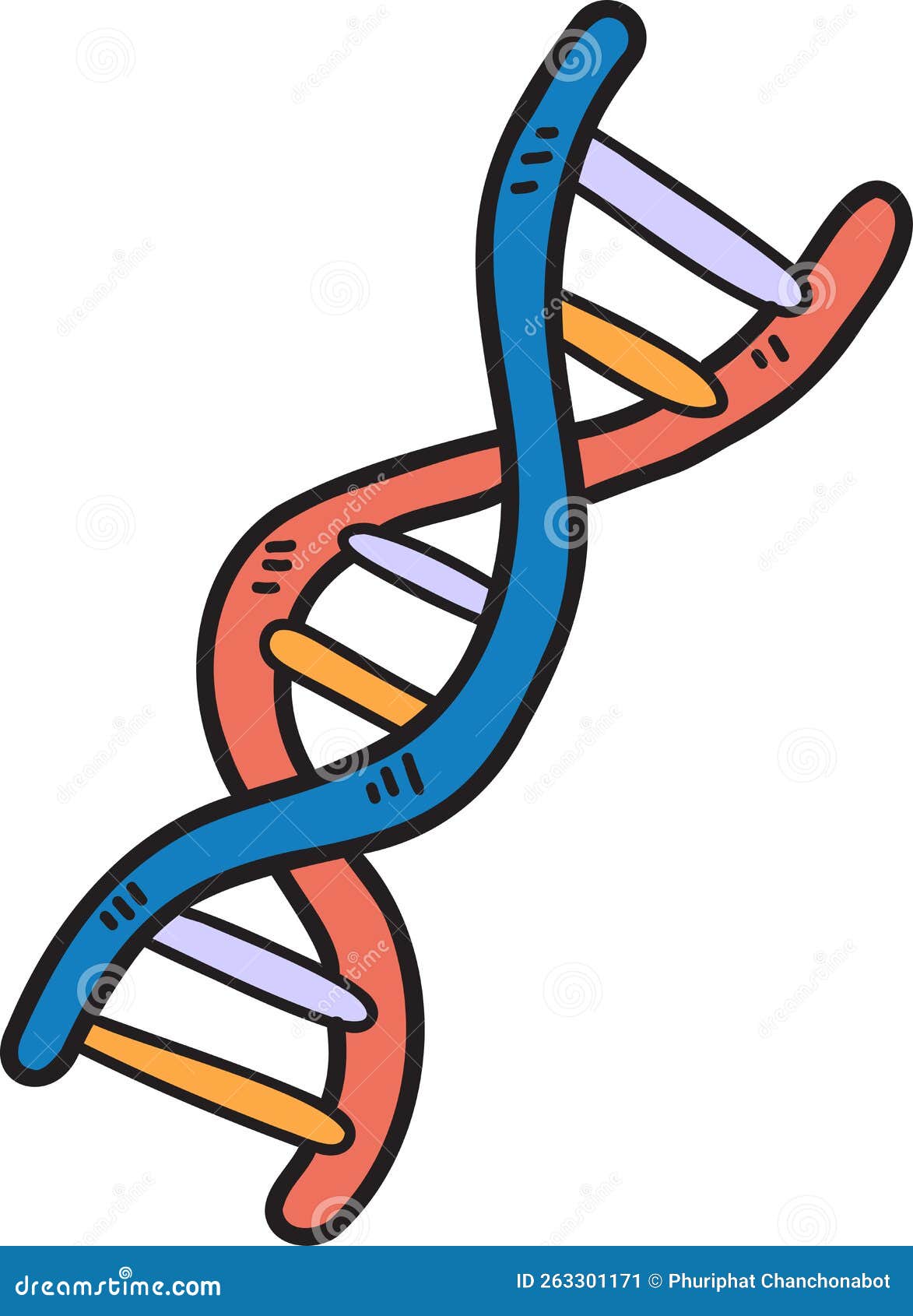 Hand Drawn Genes and Dna Illustration Stock Vector - Illustration of ...