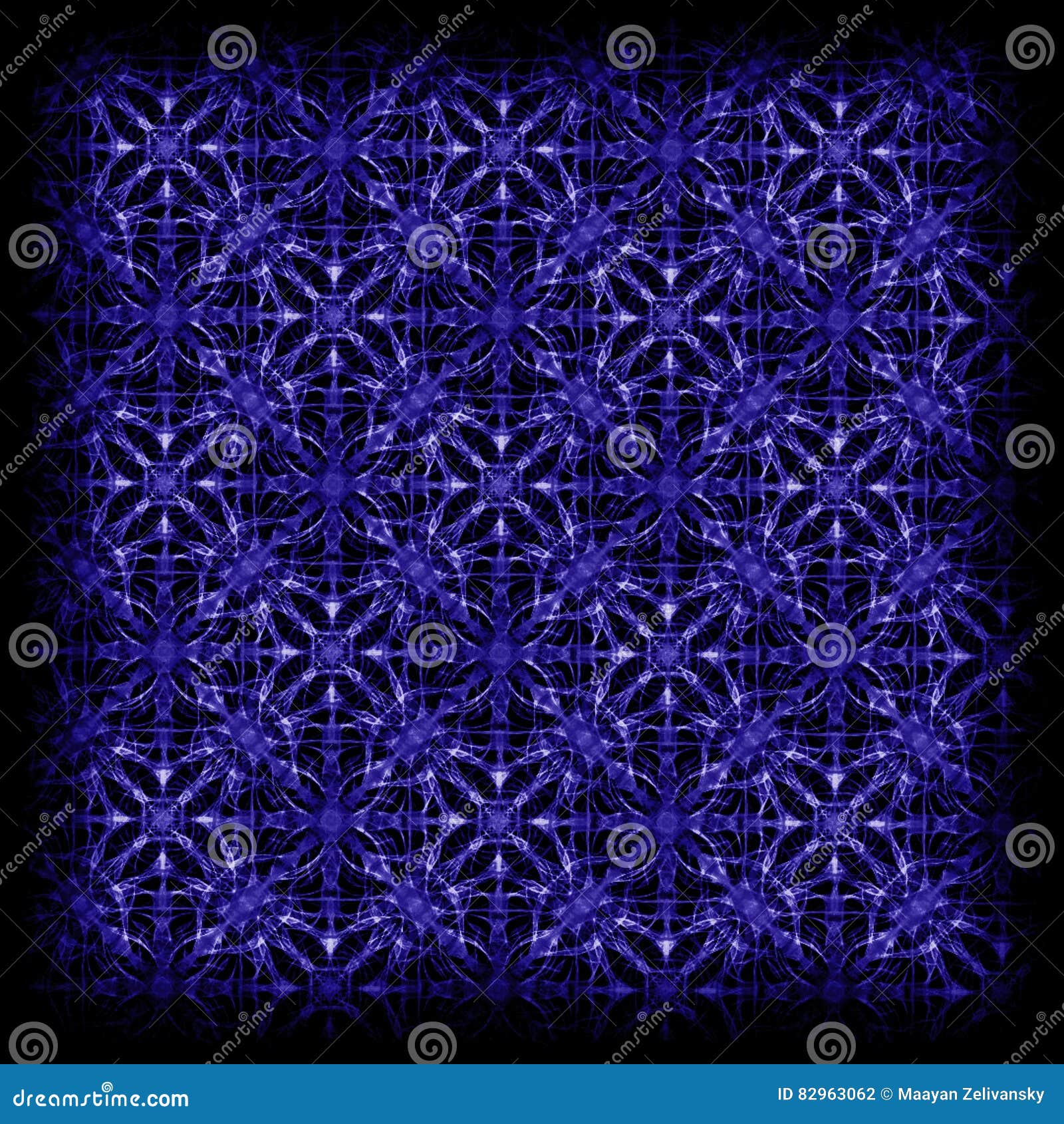 Hand Drawn Geometric Blue Pattern Stock Illustration - Illustration of ...