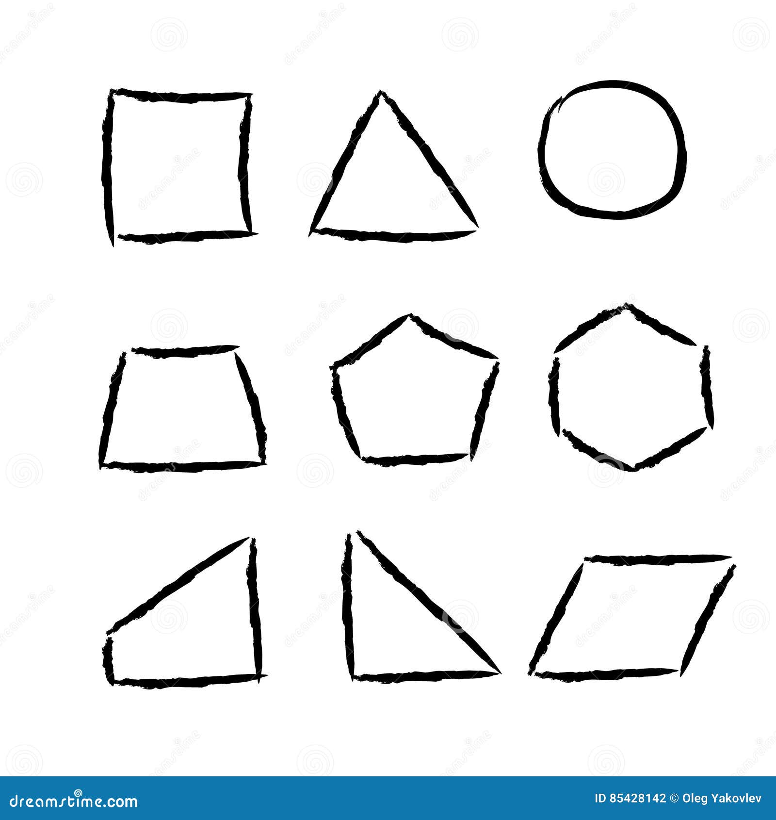 Hand drawn geometric icons stock vector. Illustration of geometric ...